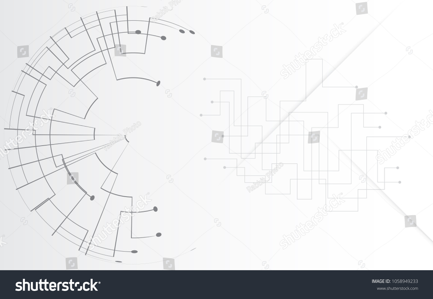 Grey White Abstract Technology Background Various Stock Vector (Royalty ...