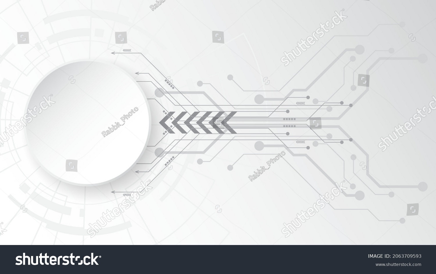 Grey White Abstract Technology Background Various Stock Vector (Royalty ...