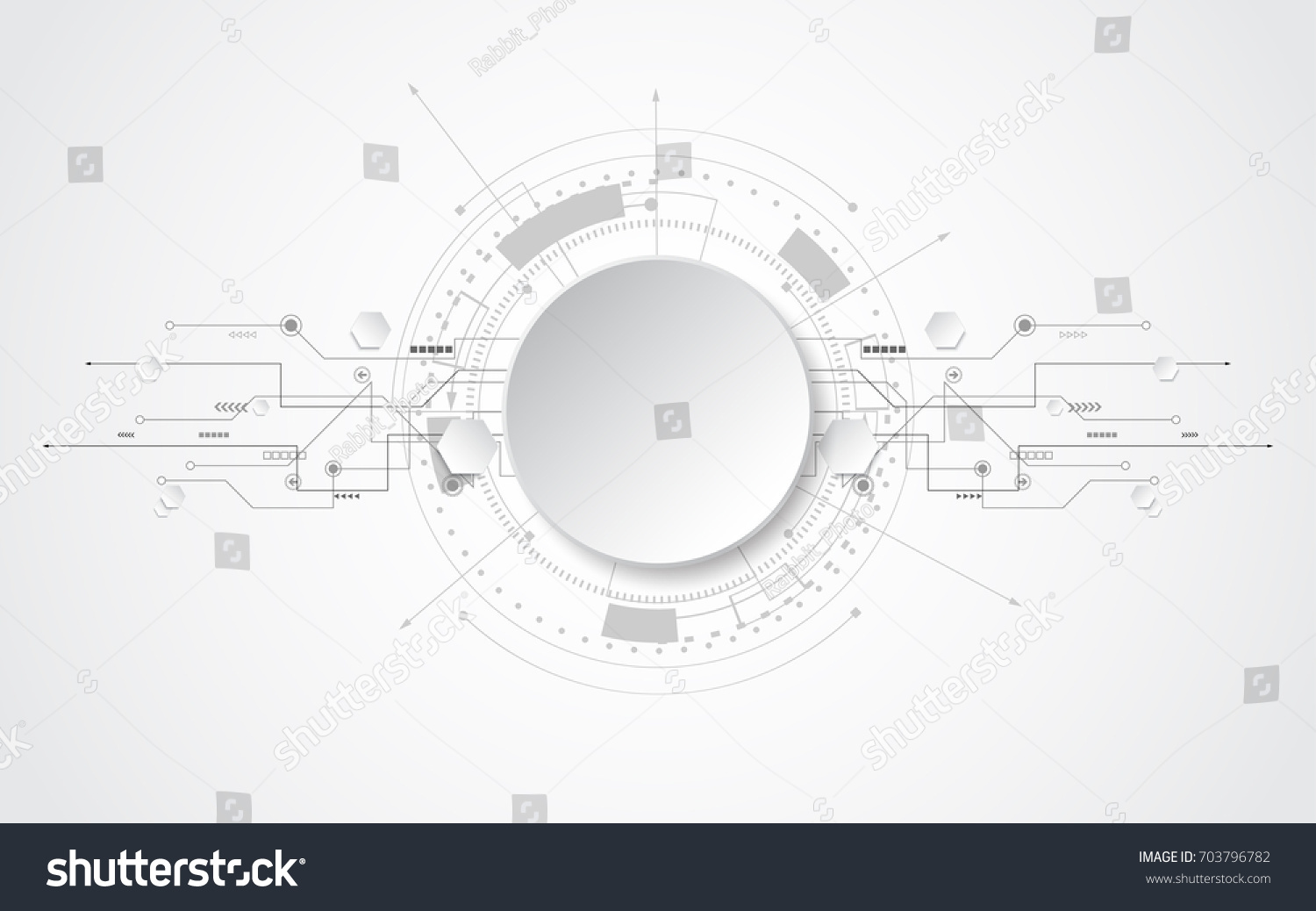 Grey White Abstract Technology Background Various Stock Vector (Royalty ...