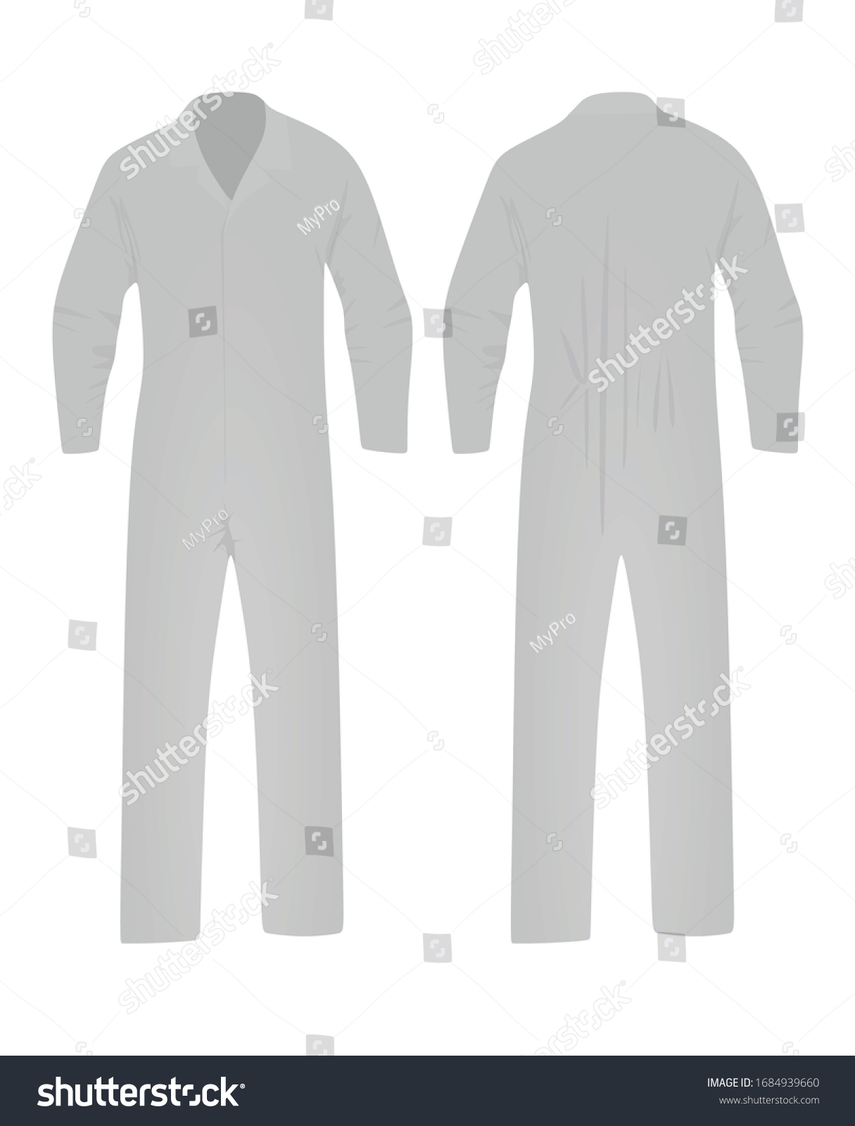 Grey Working Uniform Vector Illustration Stock Vector (Royalty Free ...