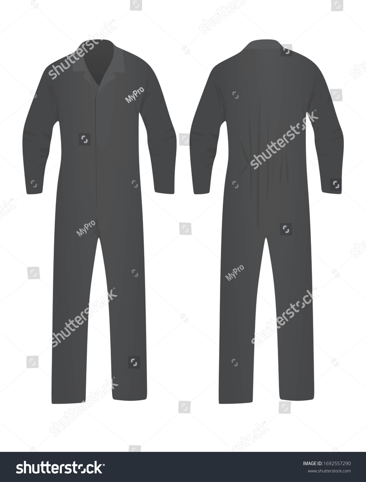 Grey Working Uniform Vector Illustration Stock Vector (Royalty Free ...