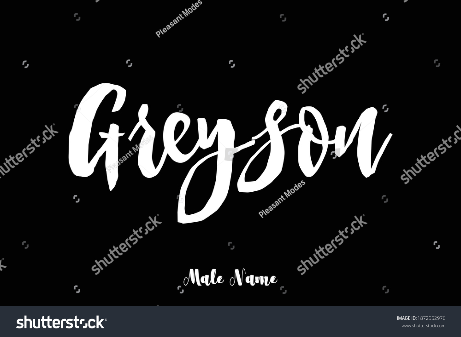 Greysonmale Name Bold Cursive Calligraphy Typeface Stock Vector ...