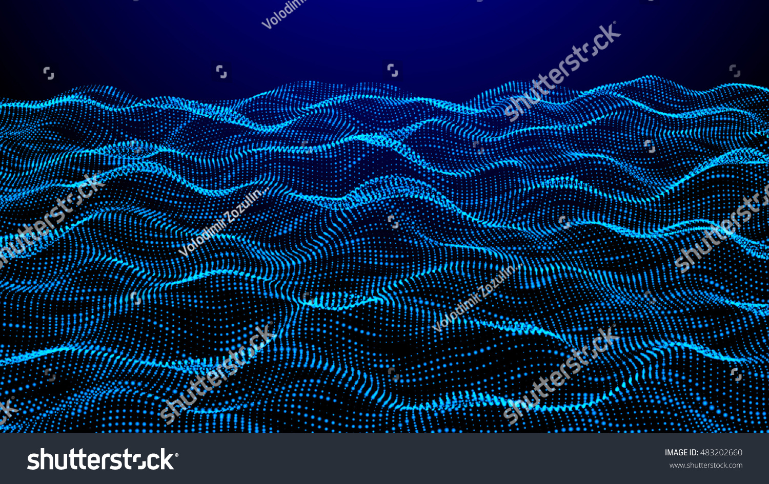 Grid Dots Abstract Landscape Background Cyberspace Stock Vector ...