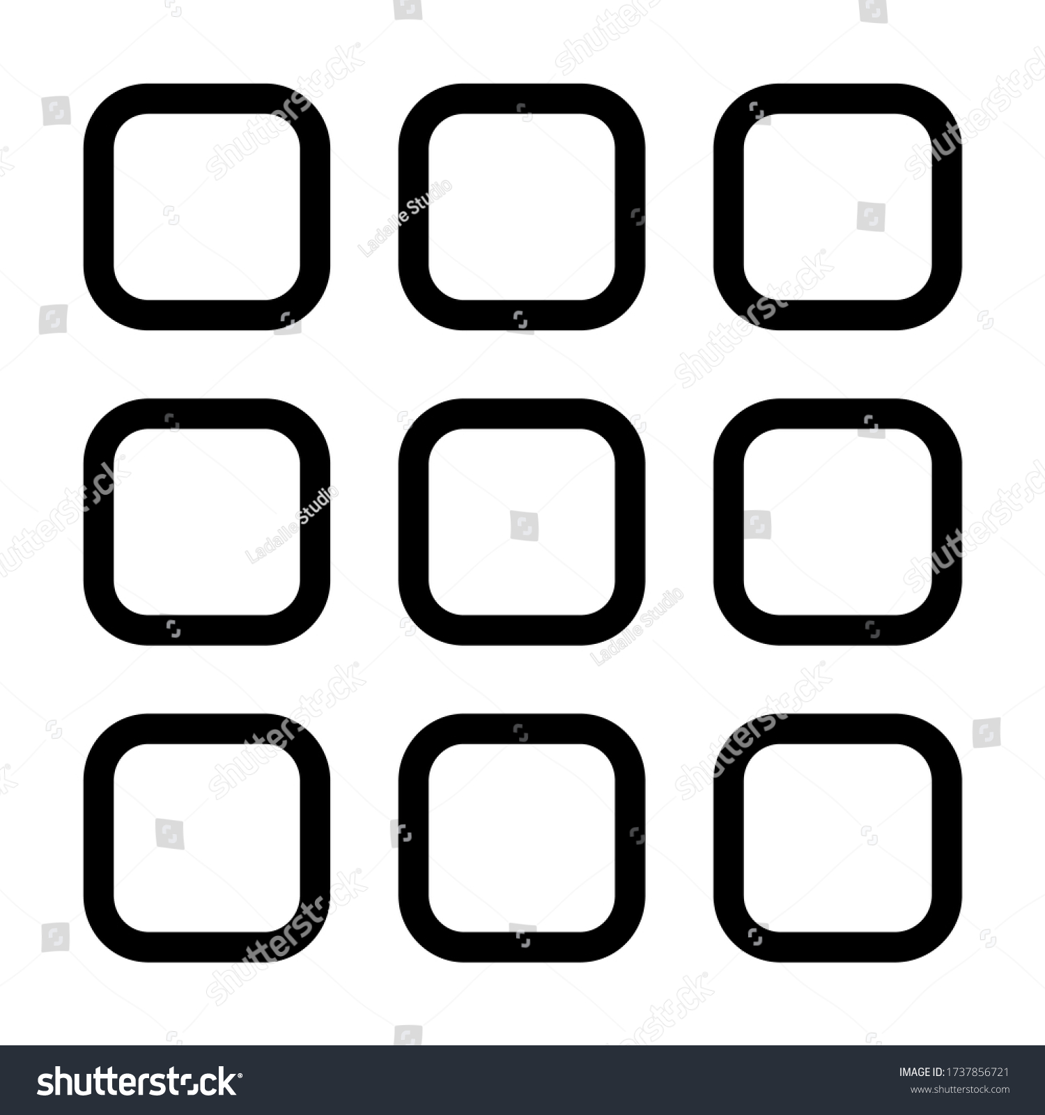 Grid Menu Display Icon Line Vector Stock Vector (Royalty Free ...