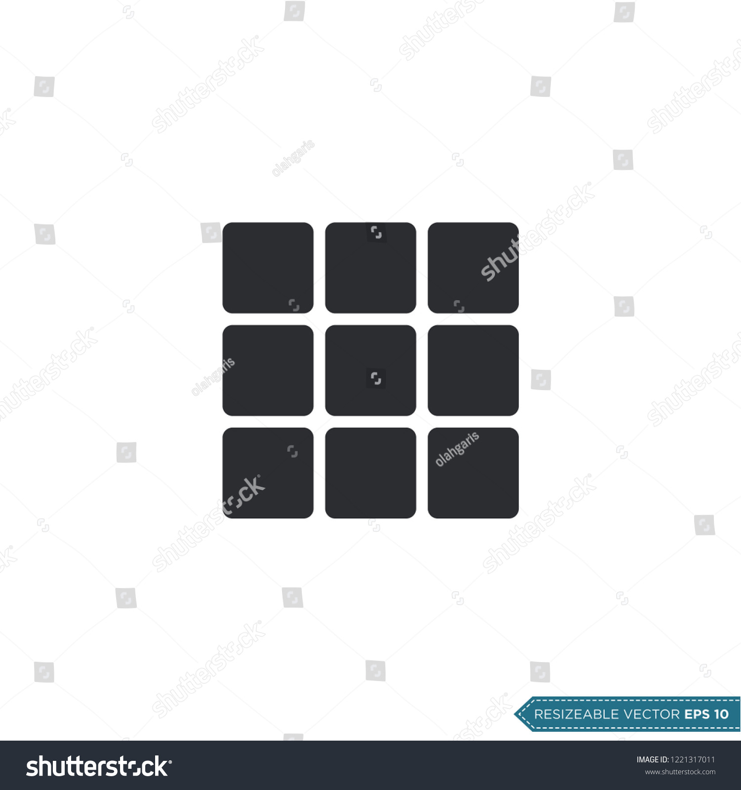Grid View Button Icon Vector Template Stock Vector (Royalty Free ...