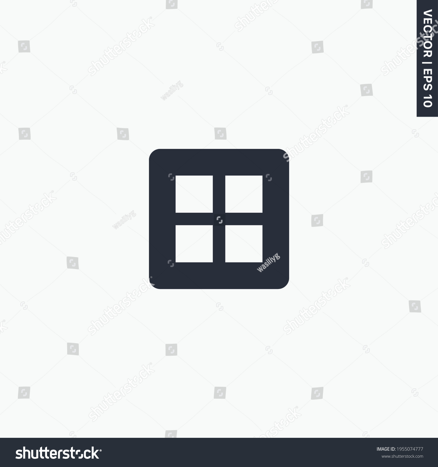 Grid View Premium Quality Flat Icon Stock Vector (Royalty Free ...