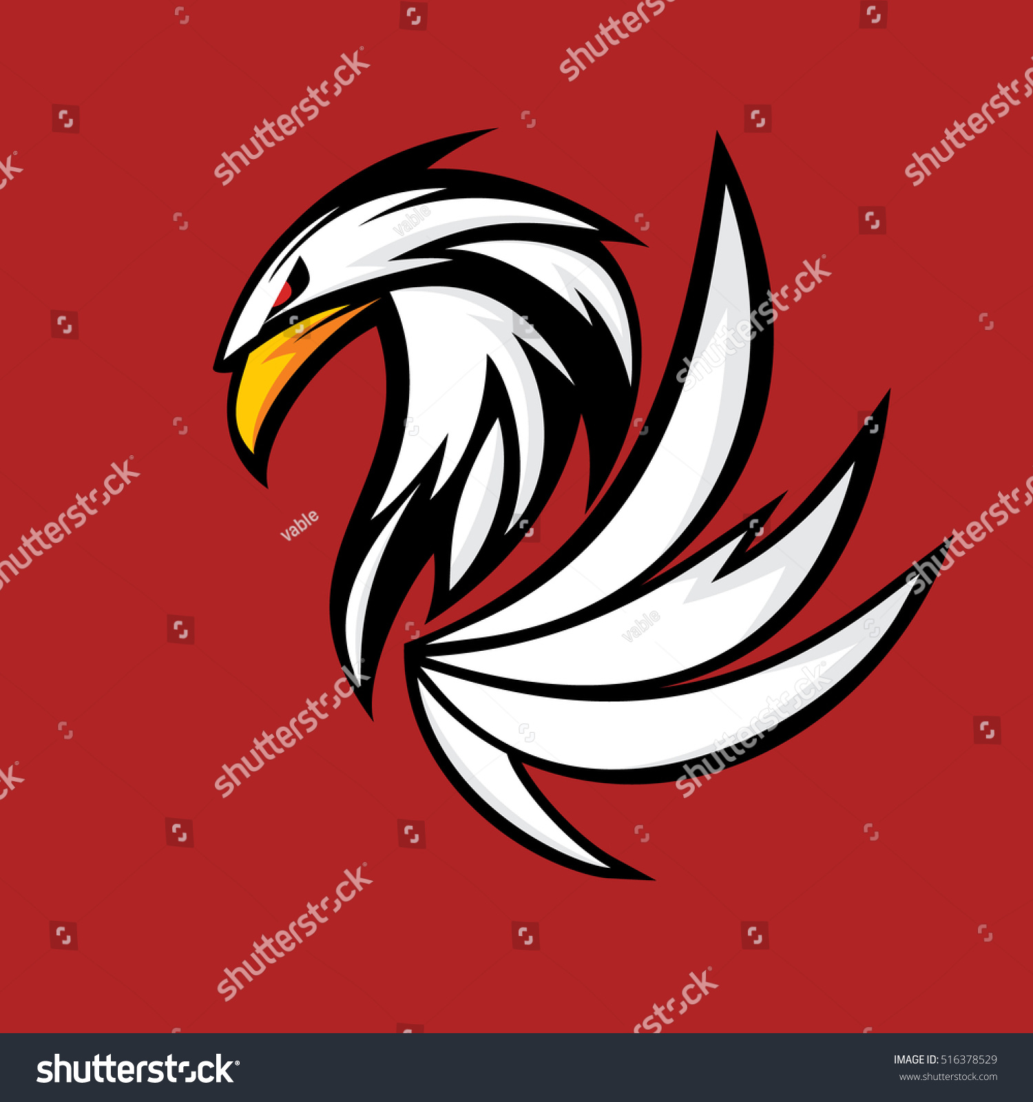 Griffin Logo Vector Template On Red Stock Vector (Royalty Free) 516378529