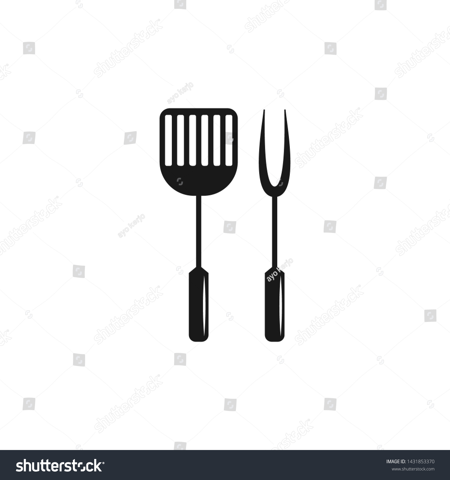 Grill Barbecue Bar Icon Logo Vector: เวกเตอร์สต็อก (ปลอดค่าลิขสิทธิ์ ...