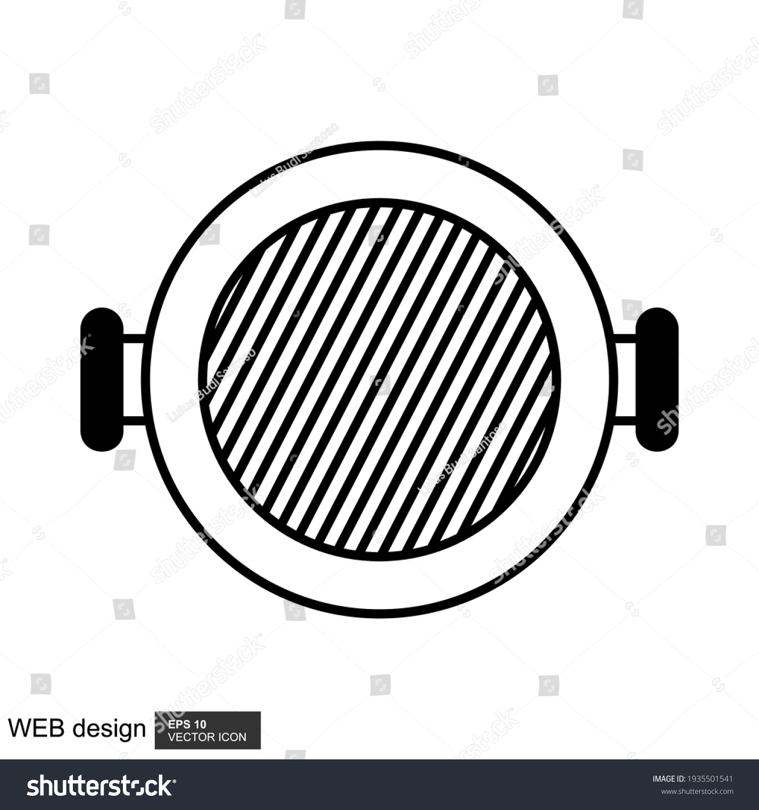 Grill Pan Icon Vector Illustration Stock Vector (Royalty Free ...