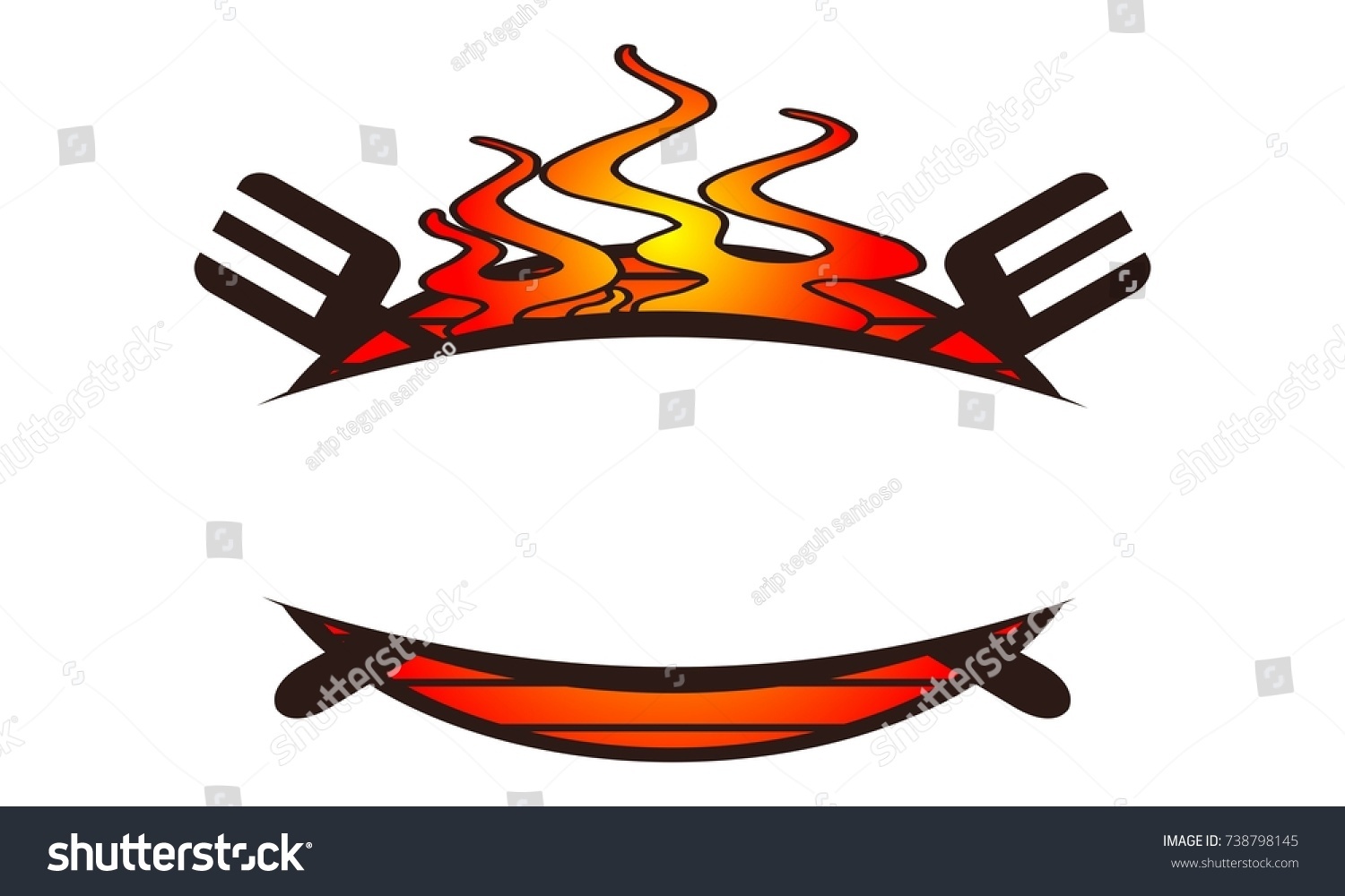 Grill Template Emblem Blank Stock Vector (Royalty Free) 738798145 ...