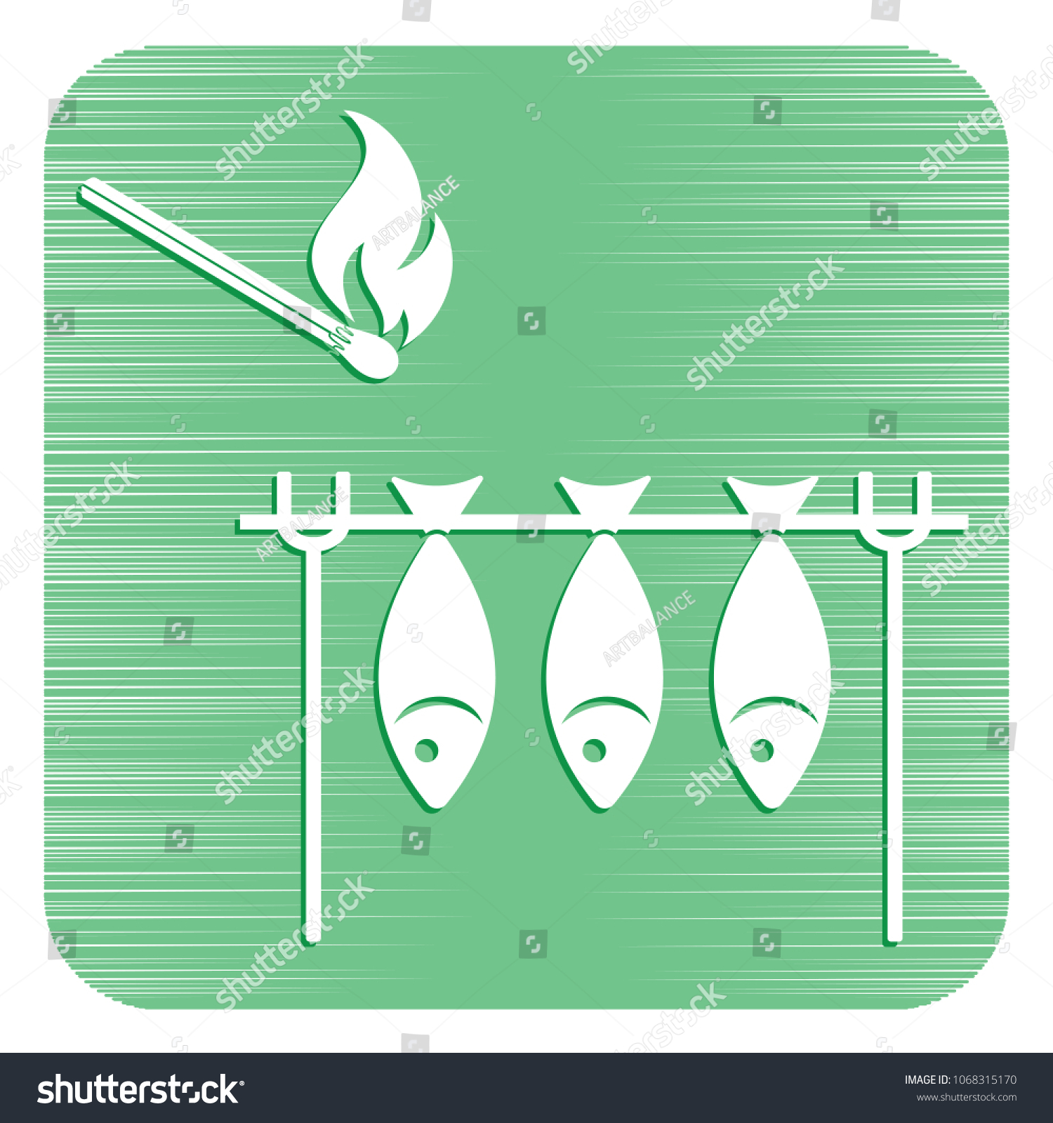 Grilled Fish Icon Vector Illustration Stock Vector (Royalty Free ...