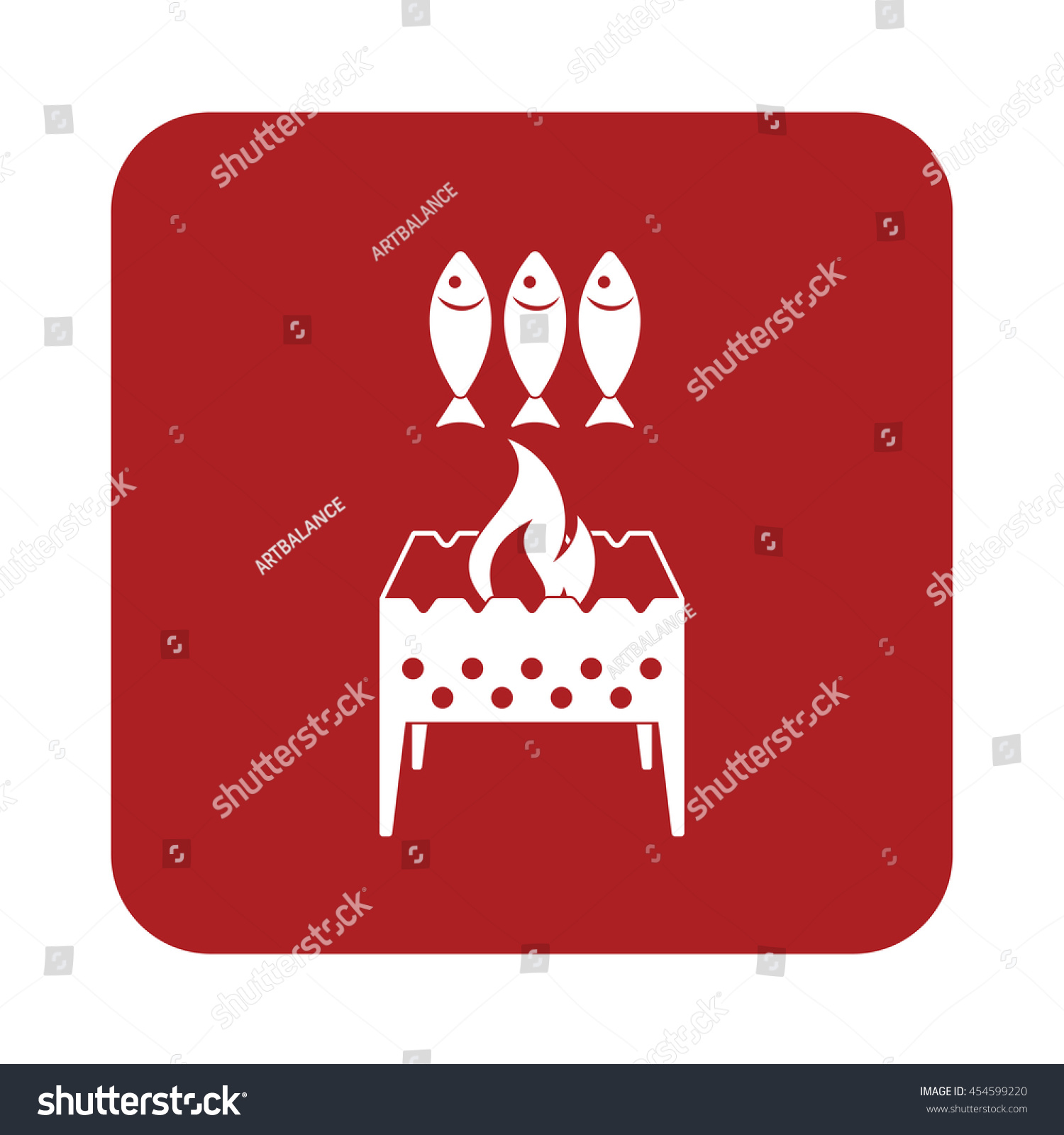Grilled Fish Icon Vector Illustration Stock Vector (Royalty Free ...