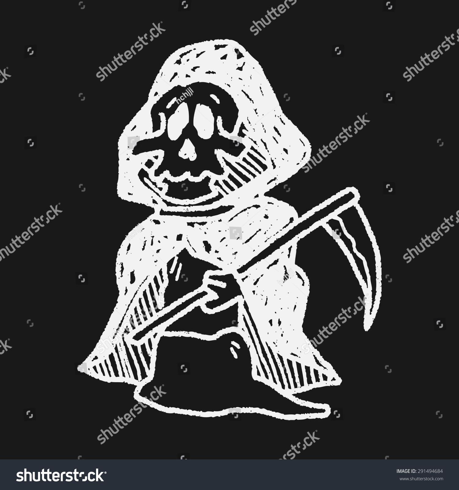 Grim Reaper Doodle Stock Vector (Royalty Free) 291494684