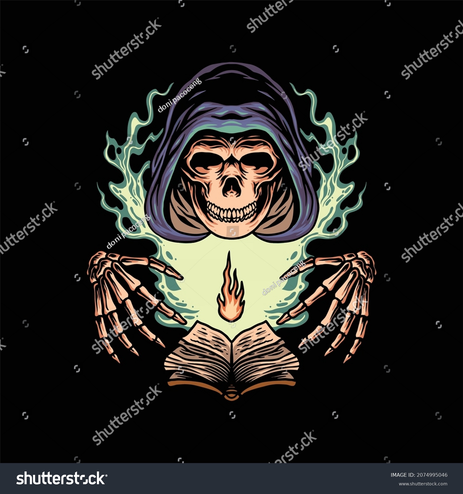 Grim Reaper Illustration Vector Design Stock Vector (Royalty Free ...