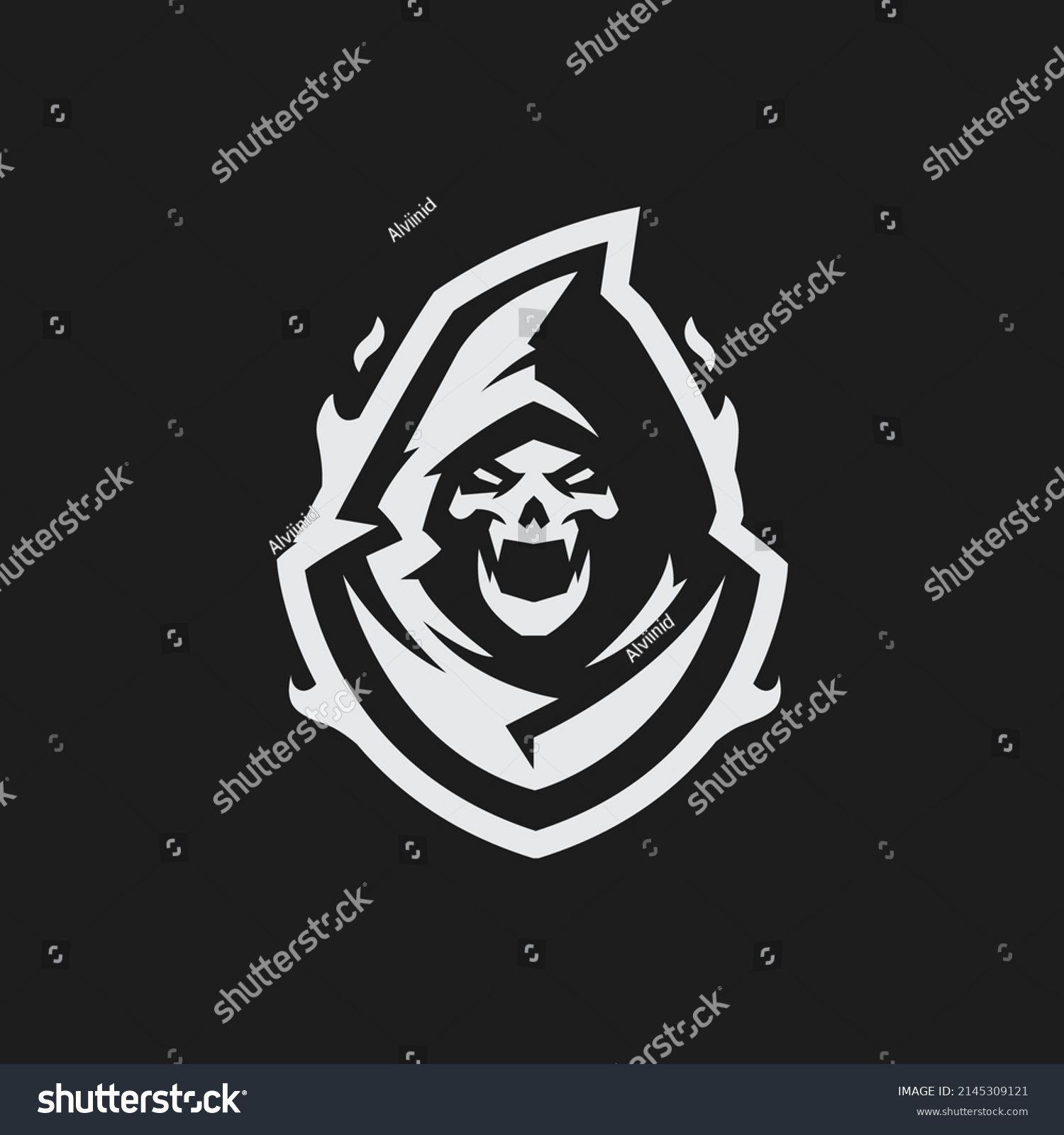 Grim Reaper Logo Fire Border Stock Vector (Royalty Free) 2145309121 ...