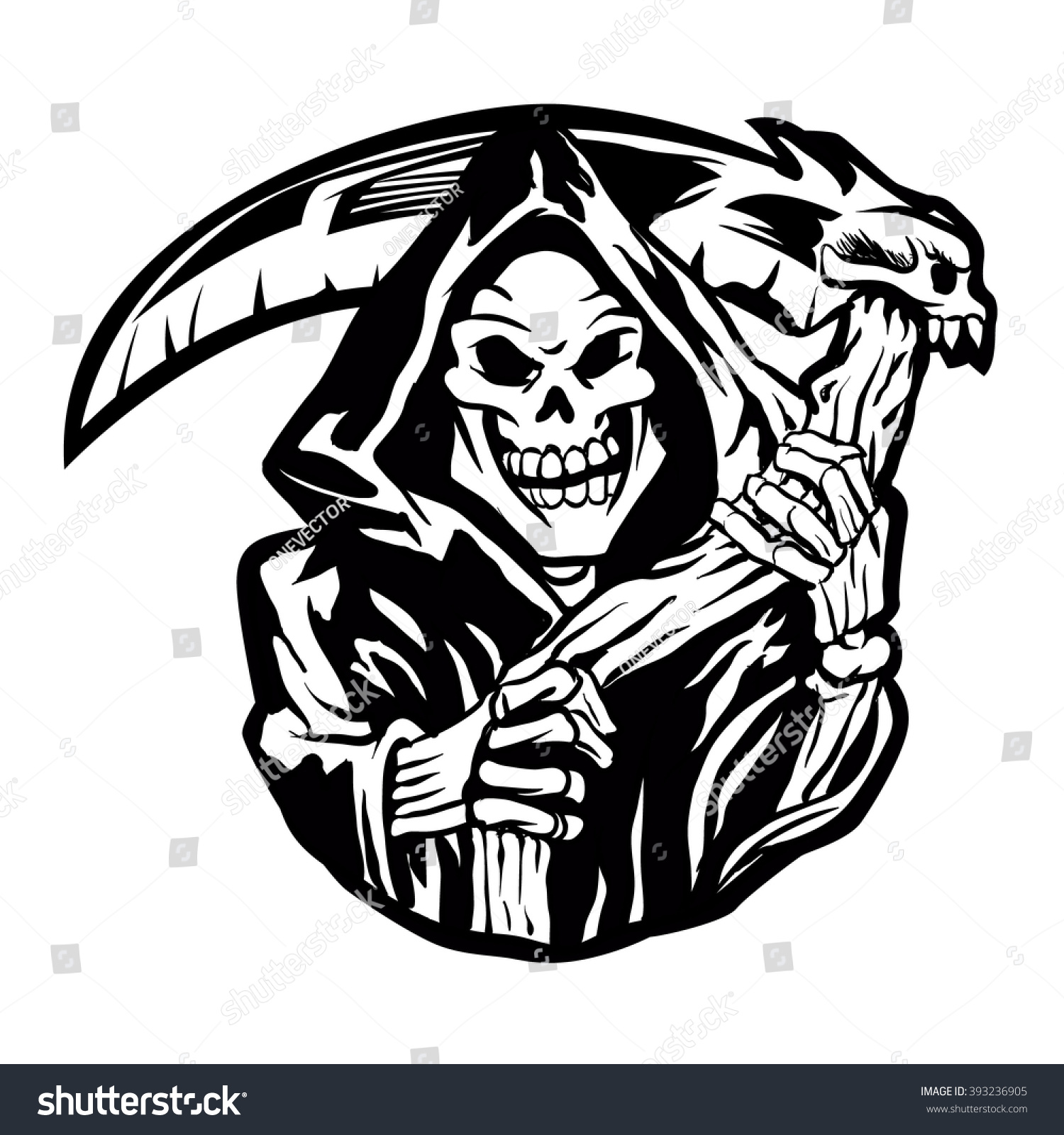 Grim Reaper Sign: vector de stock (libre de regalías) 393236905