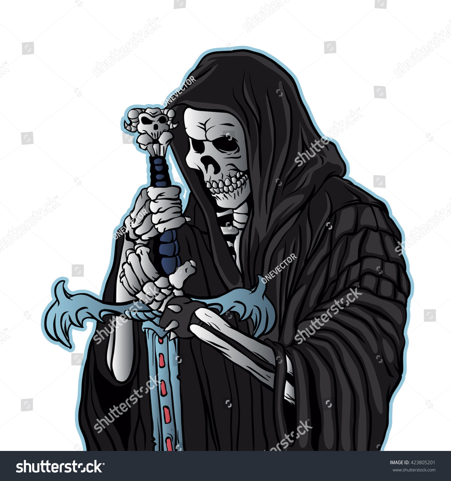 Grim Reaper Sword Stock Vector (Royalty Free) 423805201