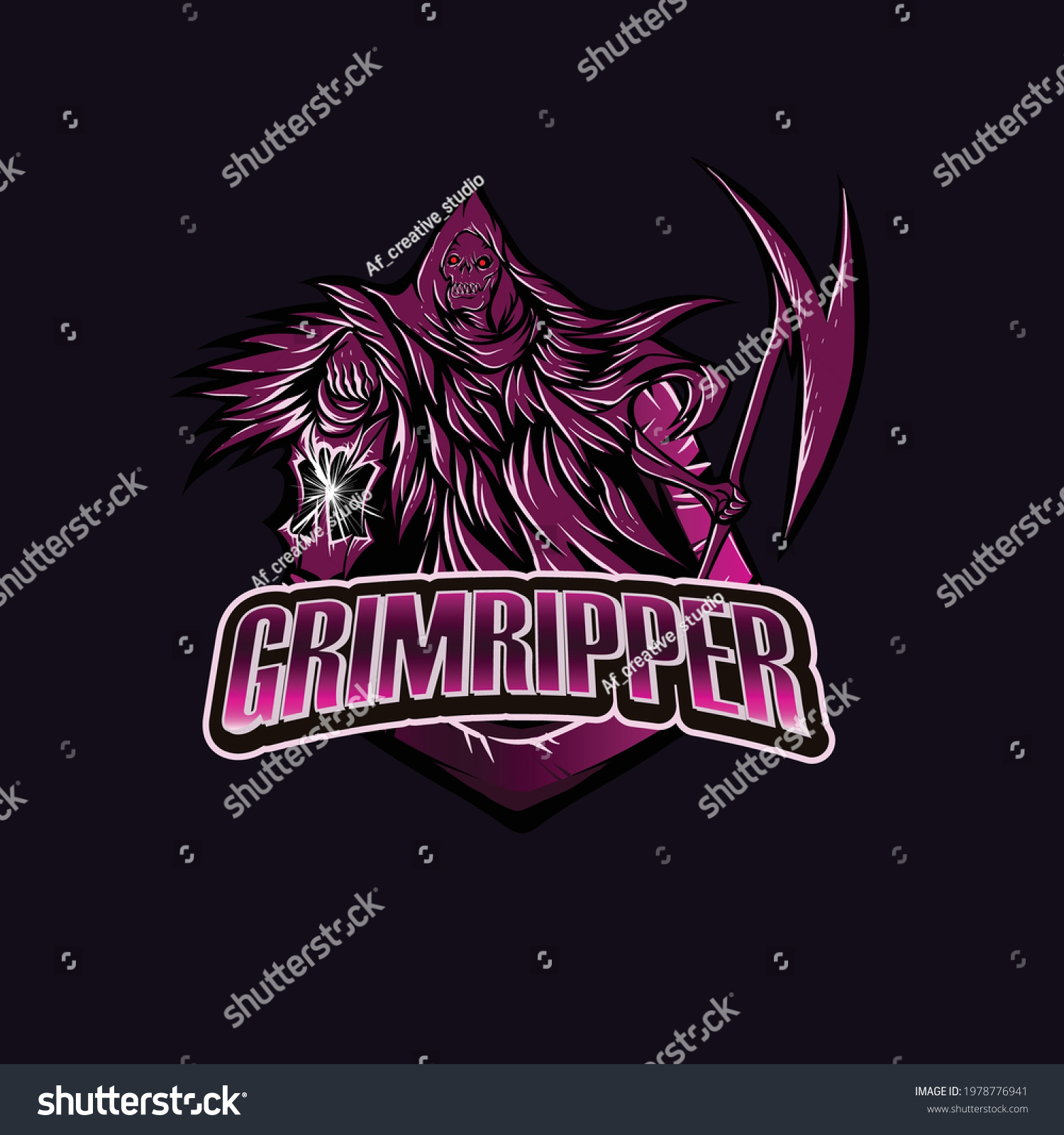 Grim Ripper Esport Mascot Vector Illustrations Stock Vector (Royalty ...