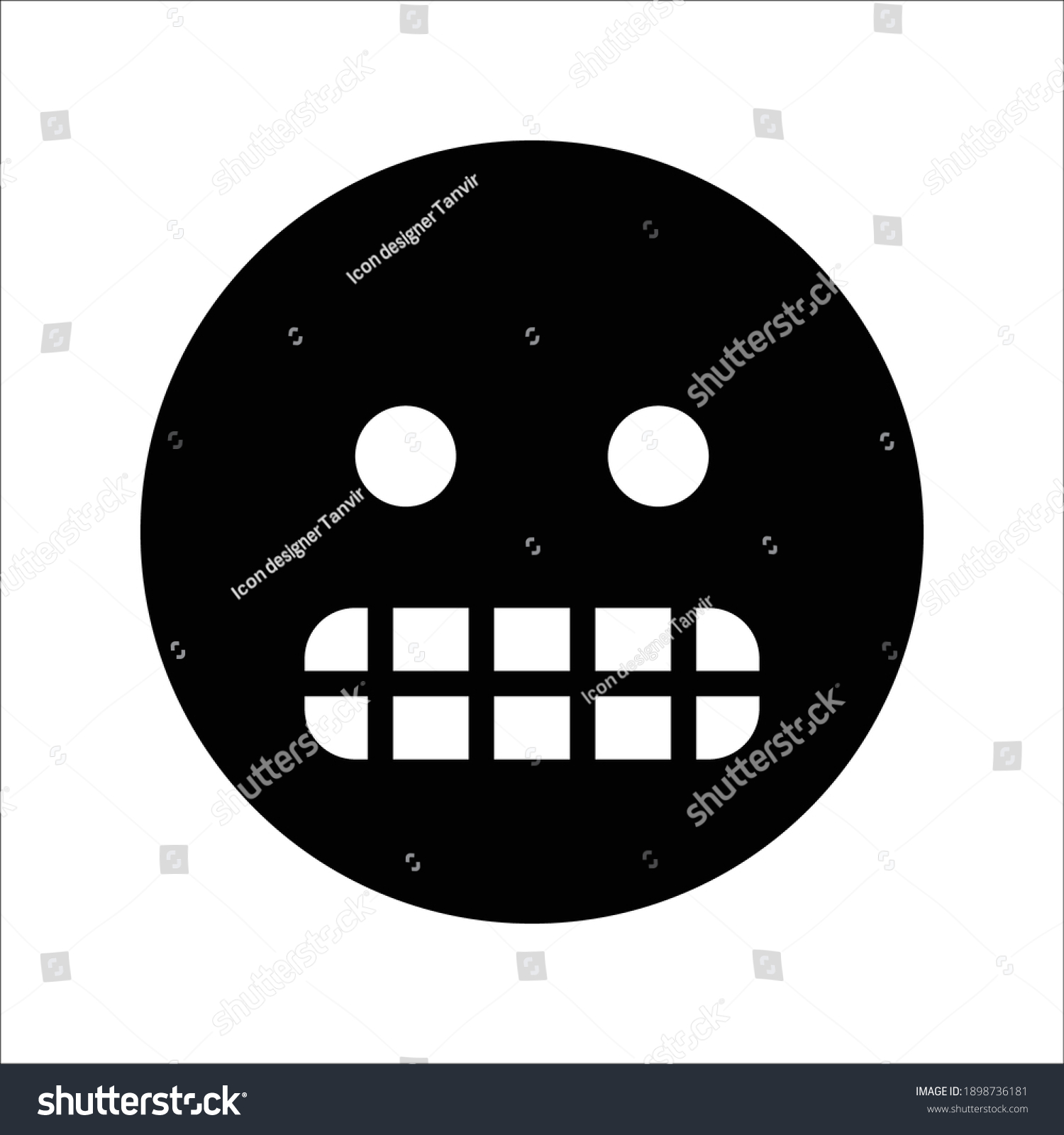 Grimacing Face Emoji Icons Vector Stock Vector (Royalty Free ...