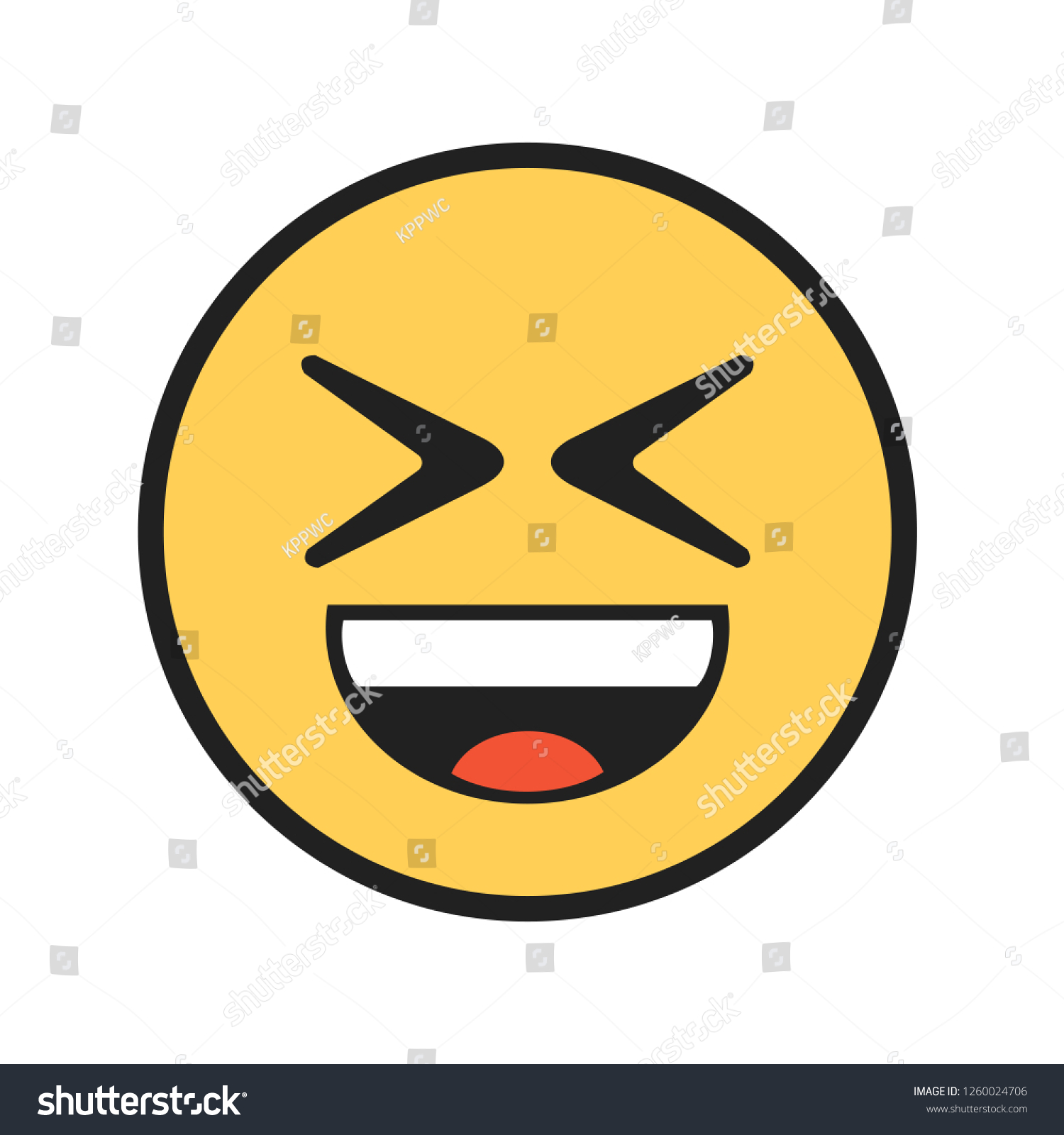 Grinning Squinting Face Emoji Icon Vector: เวกเตอร์สต็อก (ปลอดค่า ...