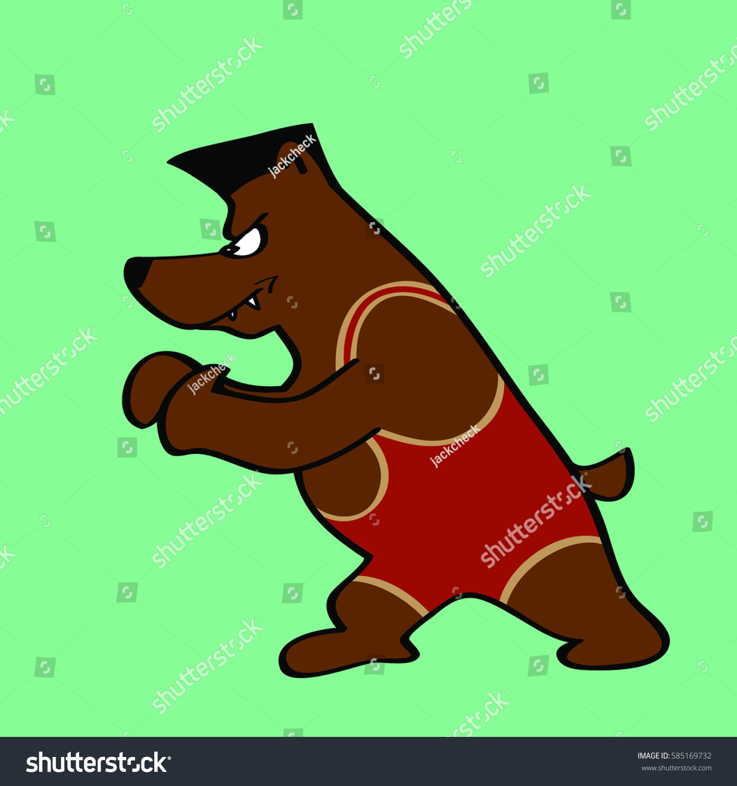 Vektor Stok Grizzly Bear Boxer (Tanpa Royalti) 585169732 | Shutterstock