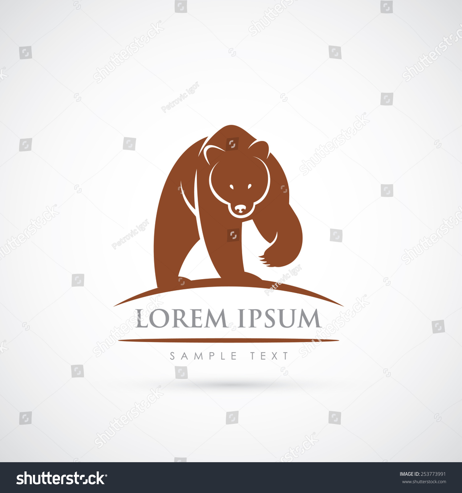 Grizzly Bear Label Vector Illustration Stock Vector (Royalty Free ...