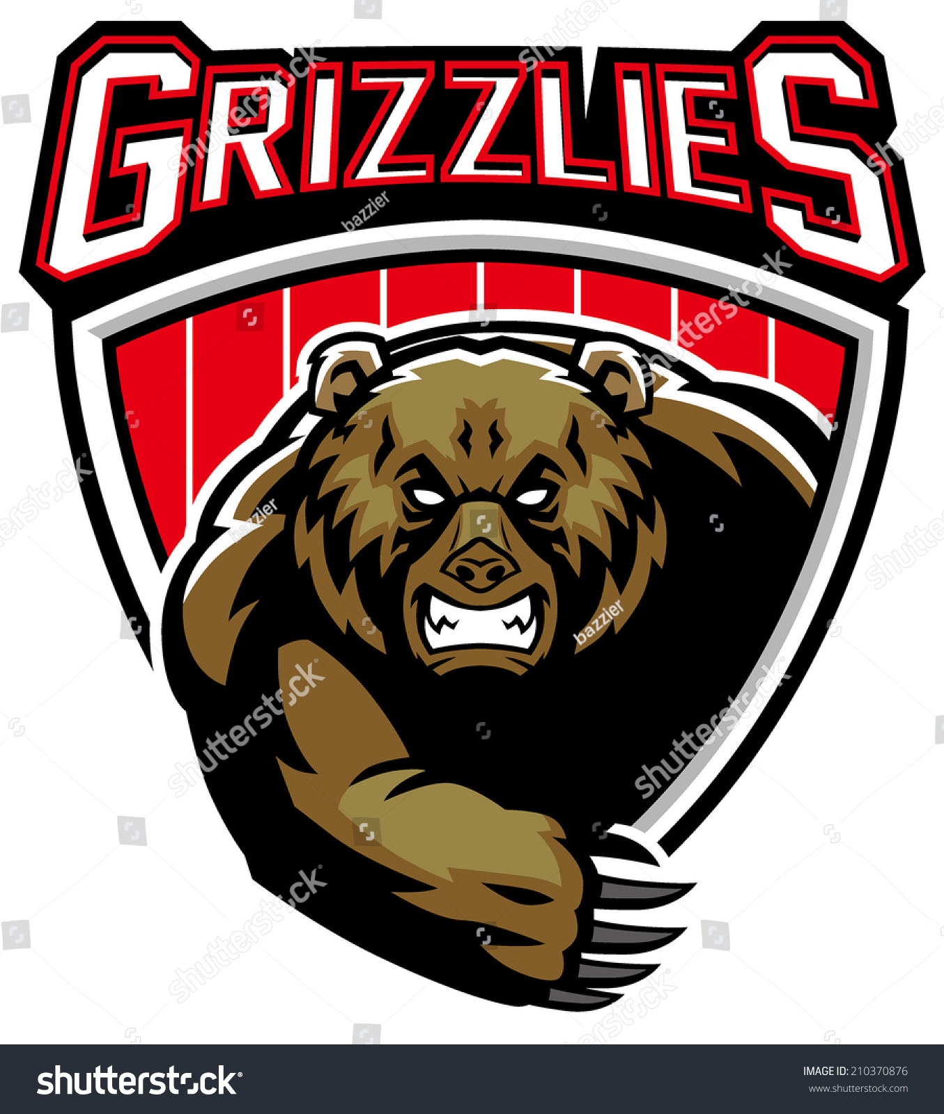 Grizzly Bear Mascot Stock Vector 210370876 - Shutterstock