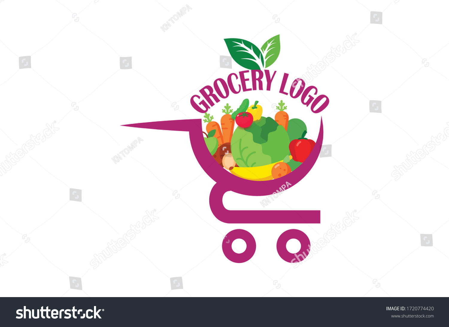 Grocery Logo Design Vector Template Stock Vector (Royalty Free) 1720774420