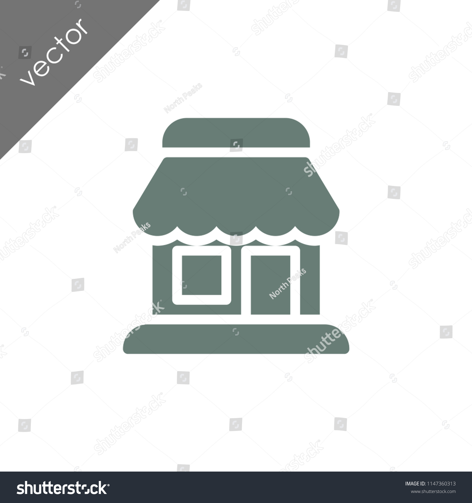 Grocery Shop Icon Stock Vector (Royalty Free) 1147360313