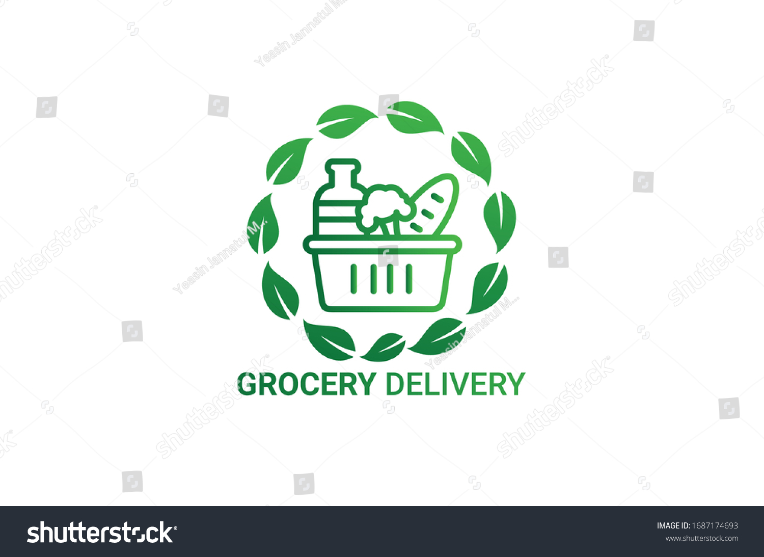 Vektor Stok Grocery Shop Logo Design Vector (Tanpa Royalti) 1687174693 ...
