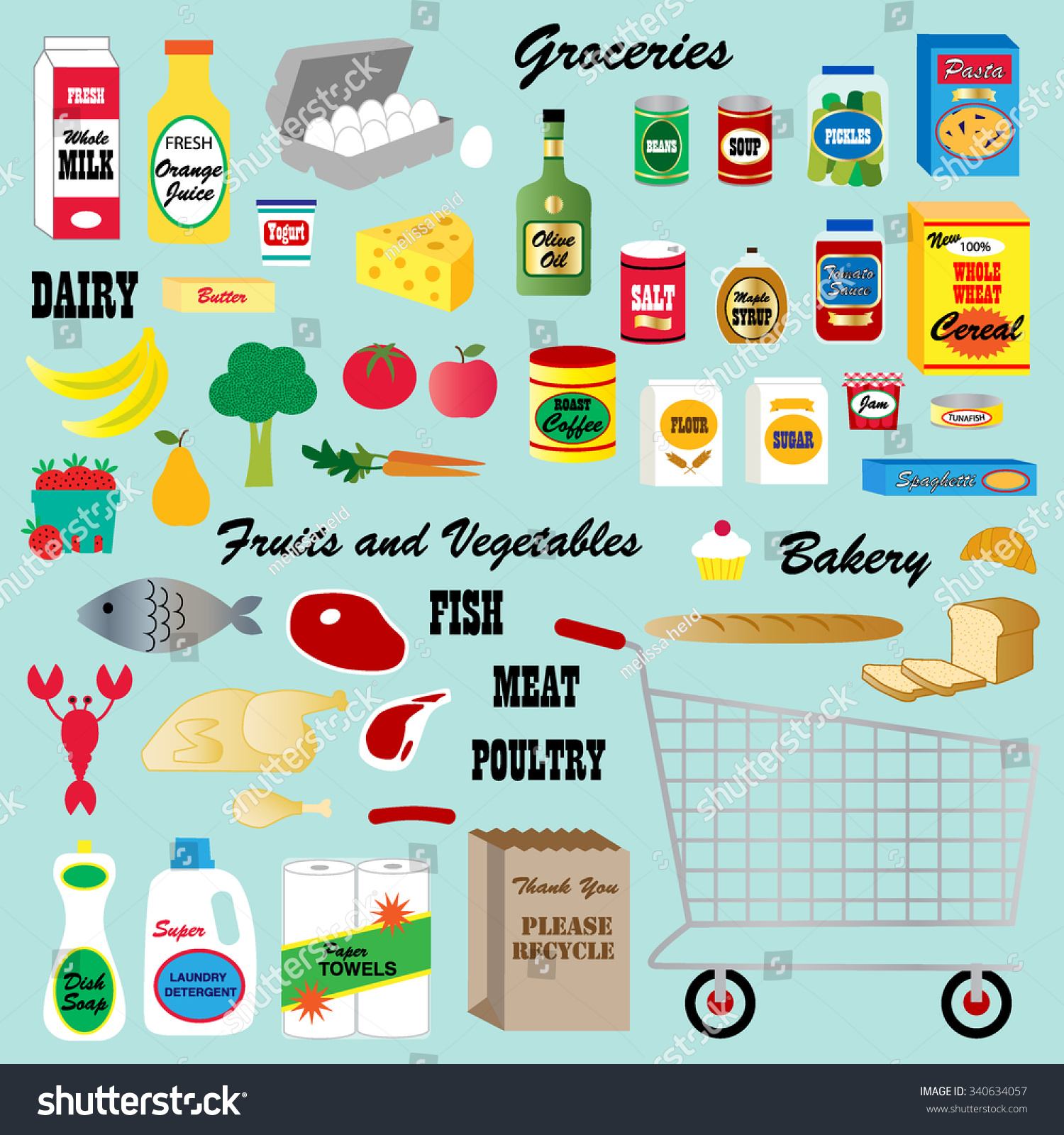 Tienda de abarrotes Clipart: vector de stock (libre de regalías ...