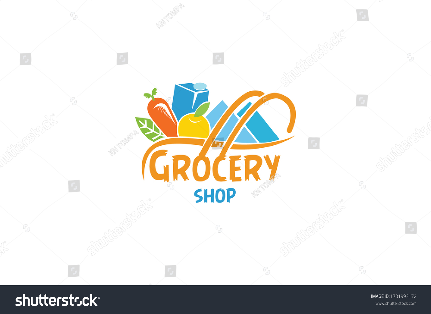 Grocery Store Logo Design Vector Template Stock Vector (Royalty Free ...