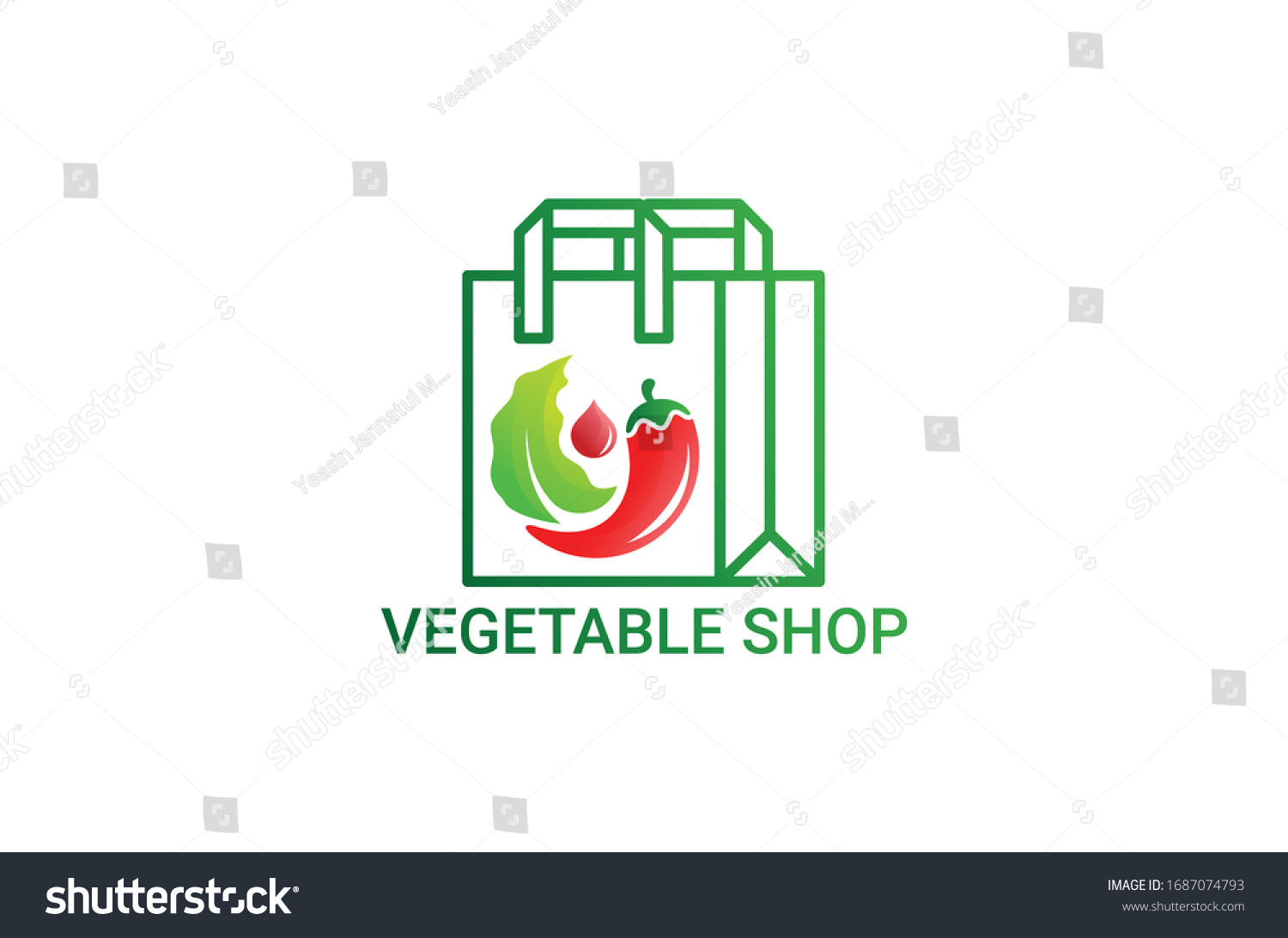 Grocery Vegetable Logo Design Template 库存矢量图（免版税）1687074793 | Shutterstock