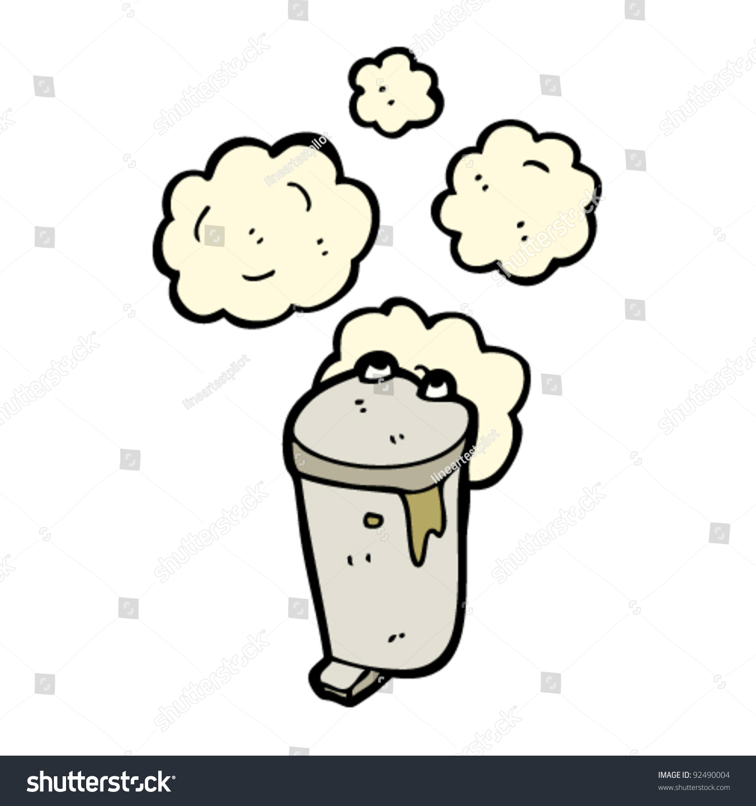 Gross Garbage Can Cartoon Stock Vector (Royalty Free) 92490004