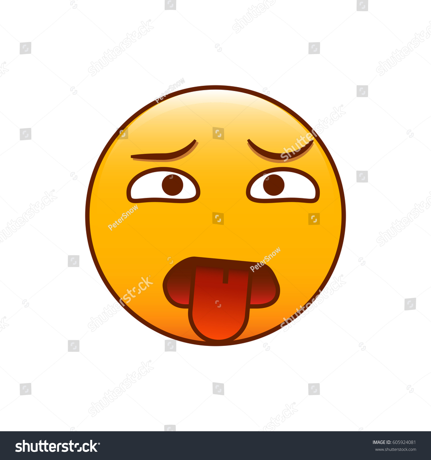Grossed Out Emoticon Vector Smiley Stock Vector (Royalty Free) 605924081