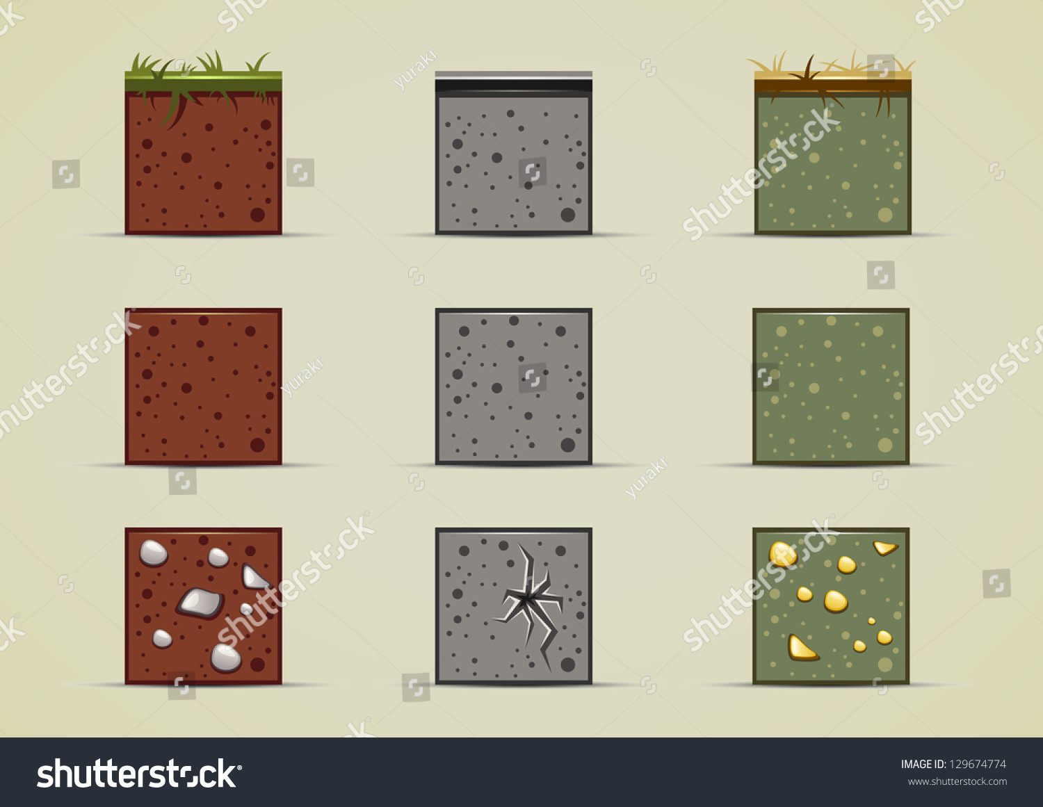 Ground Sprites Collection 스톡 벡터(로열티 프리) 129674774 | Shutterstock