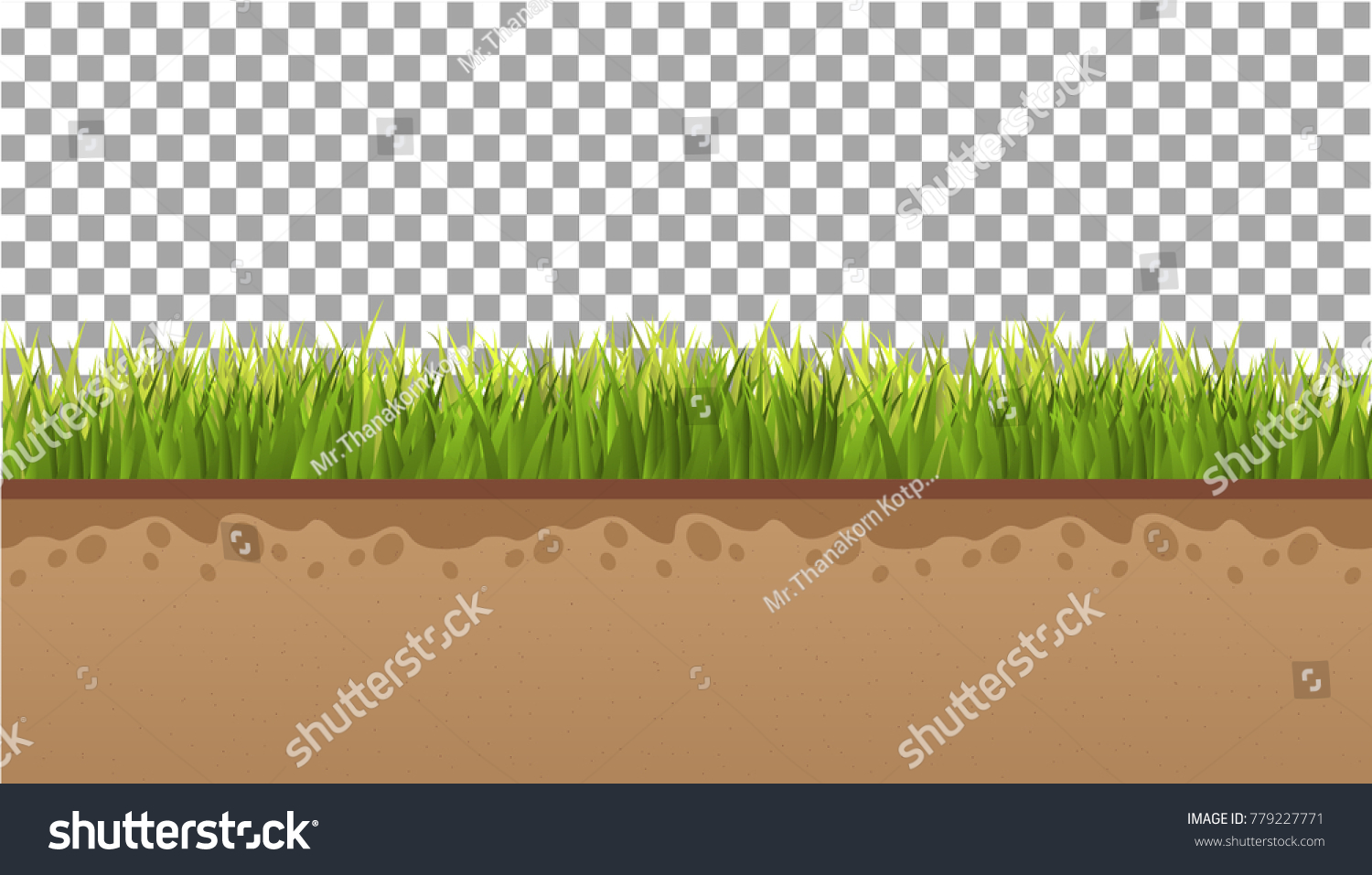 Ground Green Grass On Transparent Background Stock Vector (Royalty Free ...