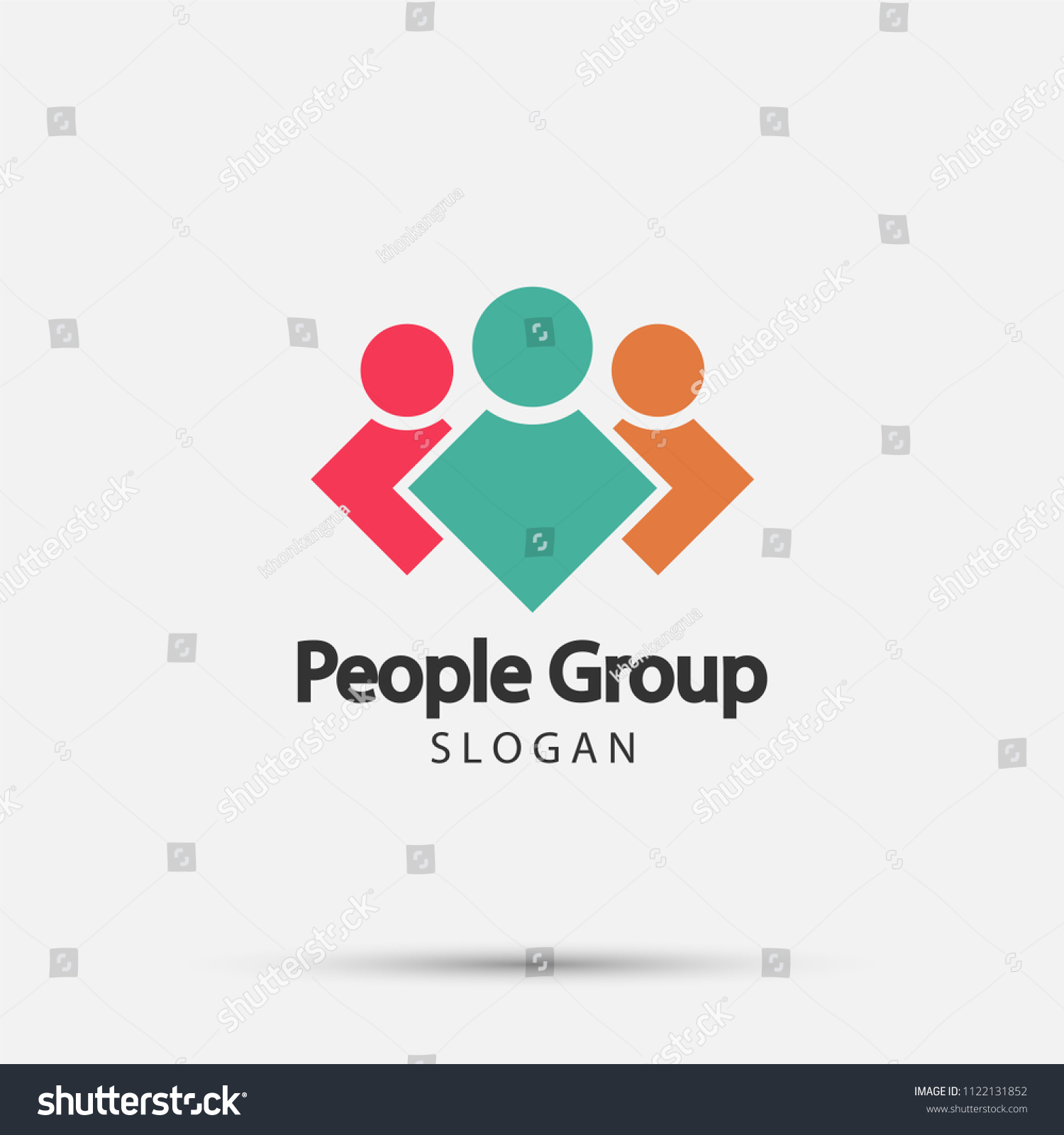 Group Four People Logoteamwork Iconvector Illustrator Stock Vector ...