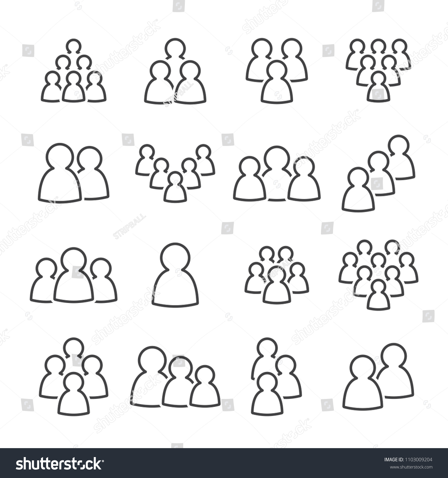 Group Line Icon Set Stock Vector (Royalty Free) 1103009204 | Shutterstock