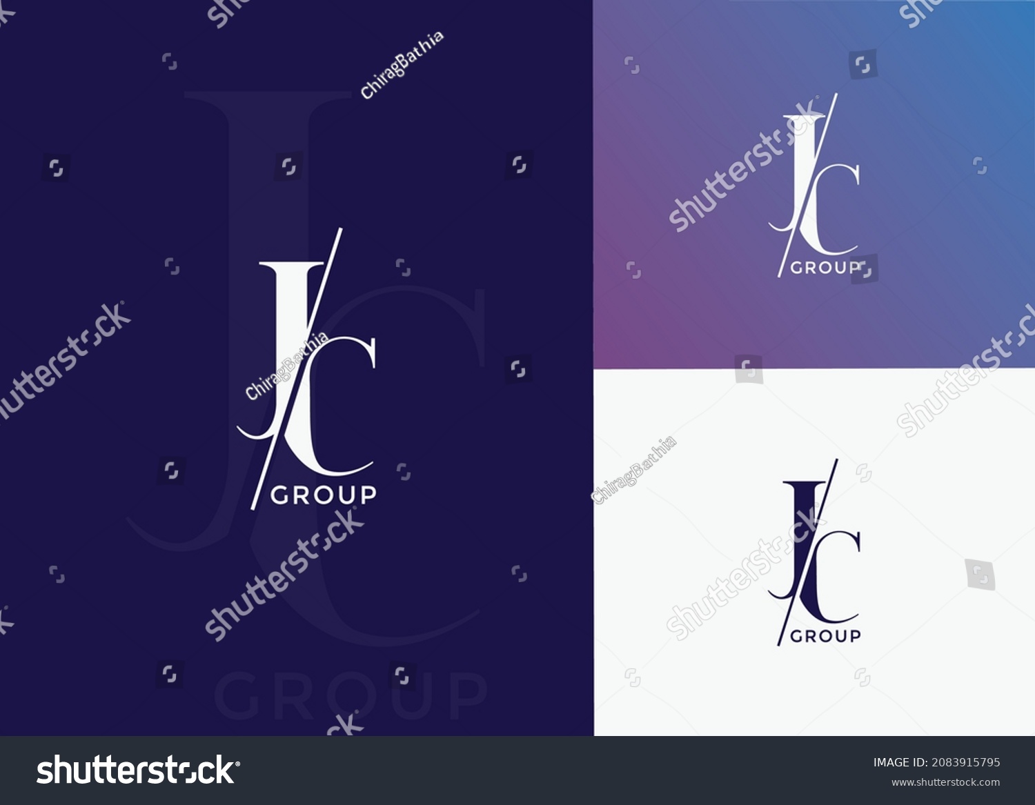 Group Logo Monogram Mockup Vector Modern Stock Vector (Royalty Free ...