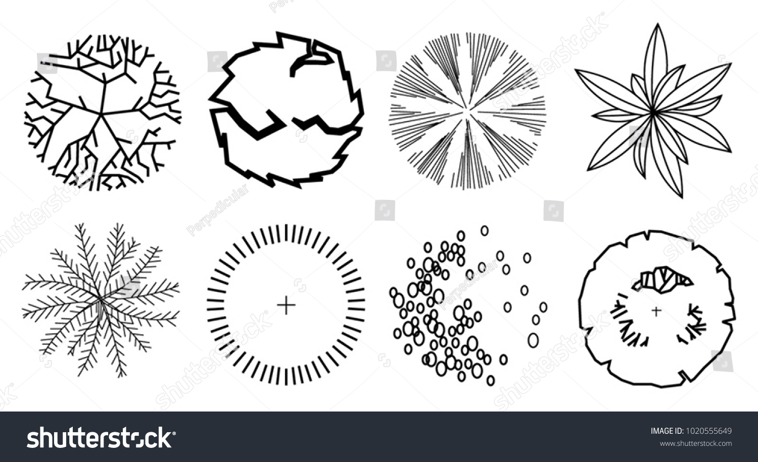 Group Architectural Tree Architectural Layout Design Stock Vector ...