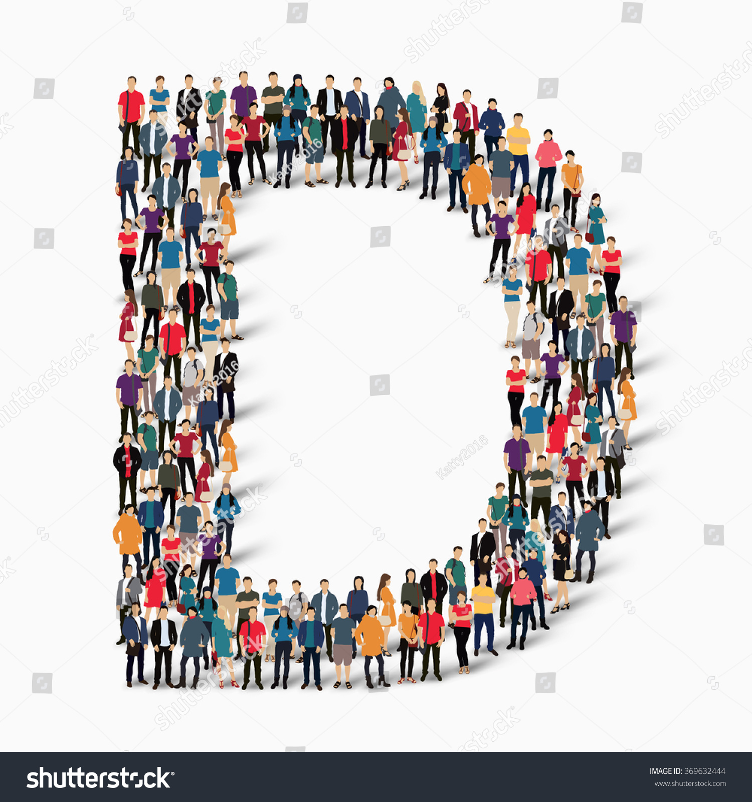 Group People Shape Letter D Vector Stock Vector (Royalty Free) 369632444