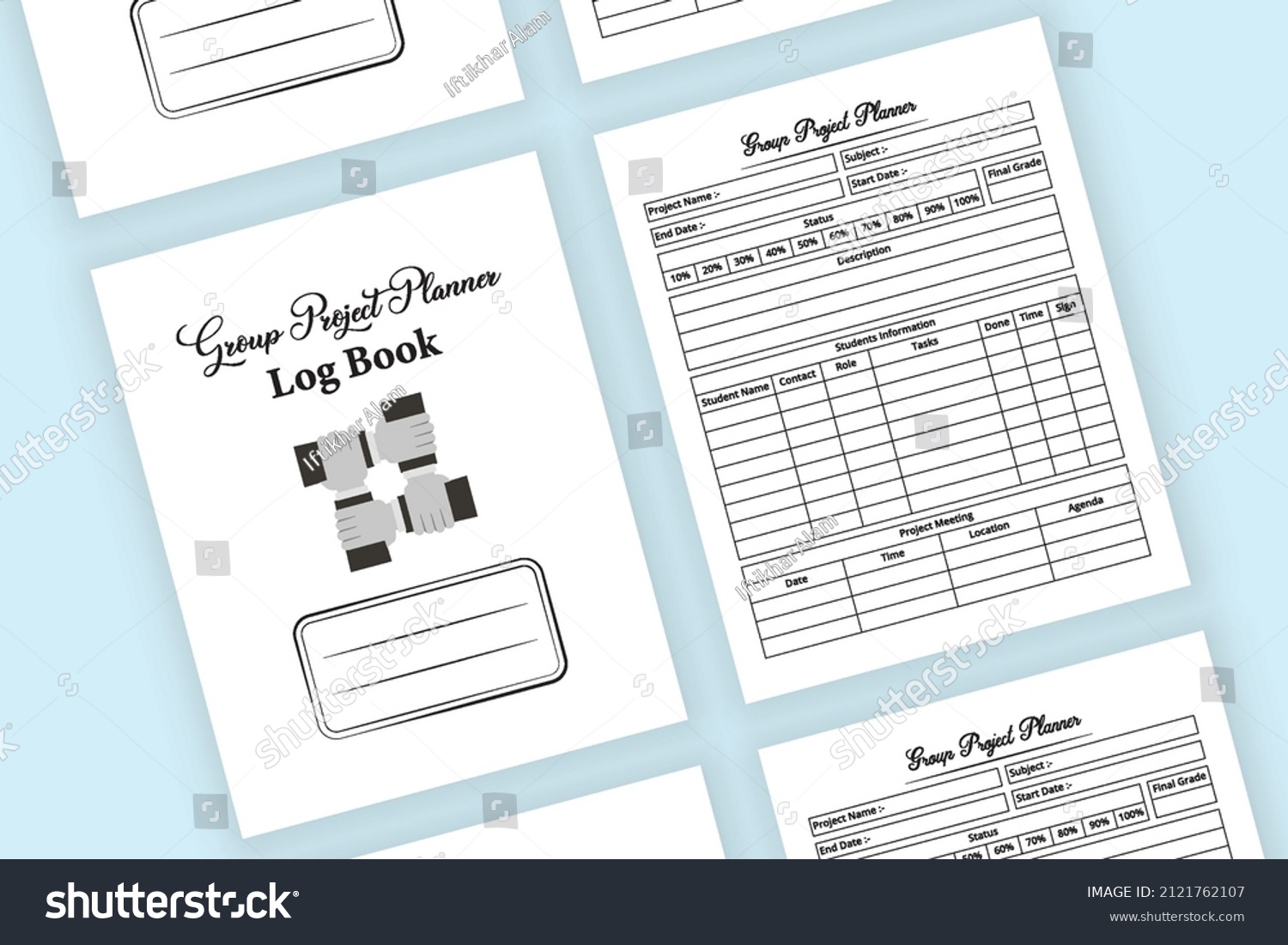 Group Project Planner Logbook Students Group Stock Vector (Royalty Free ...