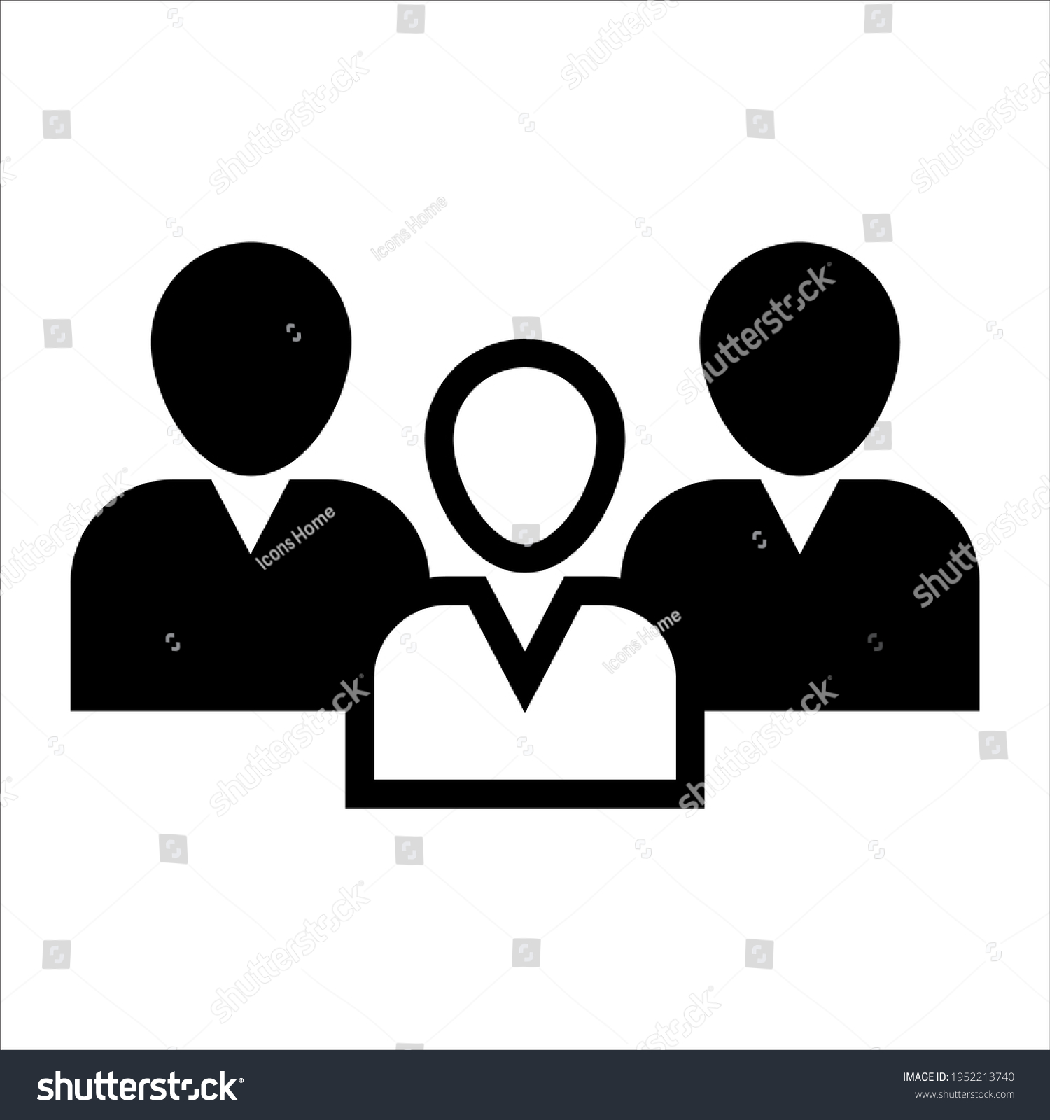 Group Work Black Filled Vector Icon Stock Vector (Royalty Free ...