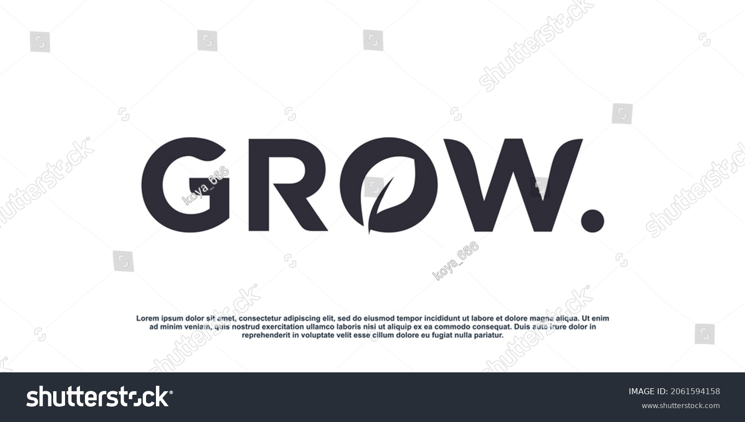 Grow Logo Design Creative Leaf Concept Stock Vector (Royalty Free ...