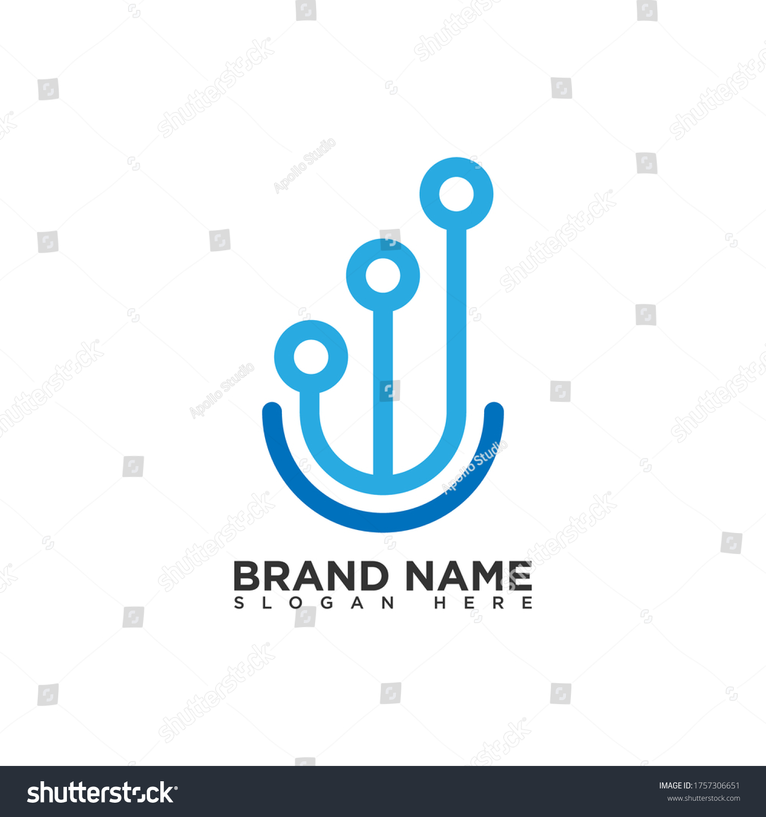 Grow Tech Logo Design Template Stock Vector (Royalty Free) 1757306651 ...