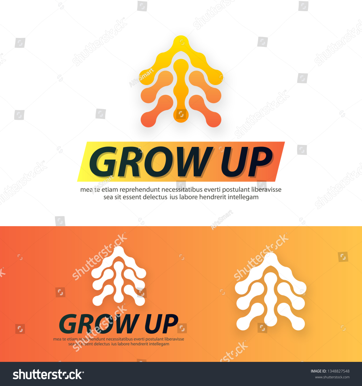 Grow Logo Design Vector Template Stock Vector (Royalty Free) 1348827548