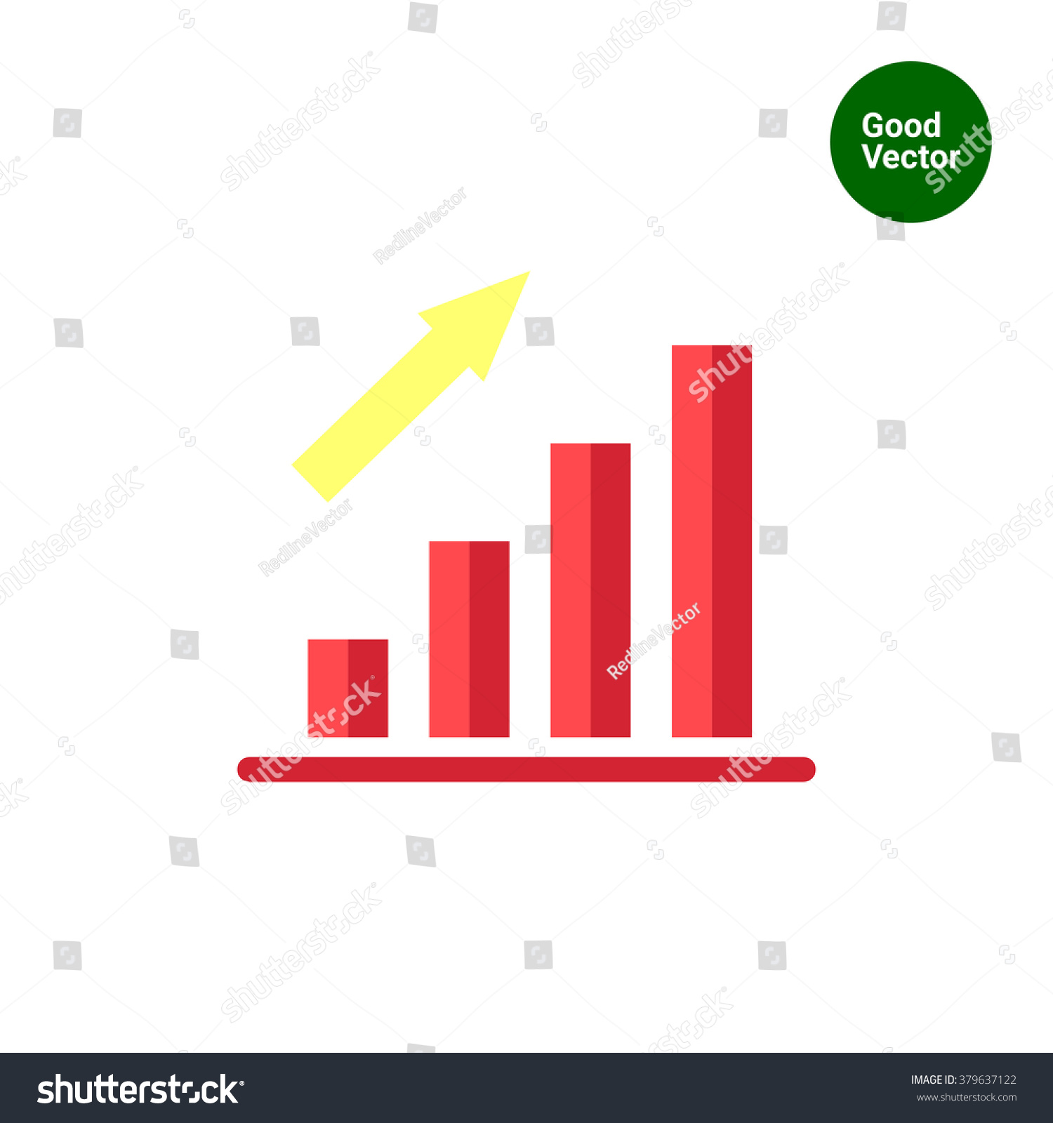 Growing Bar Chart Stock Vector (Royalty Free) 379637122