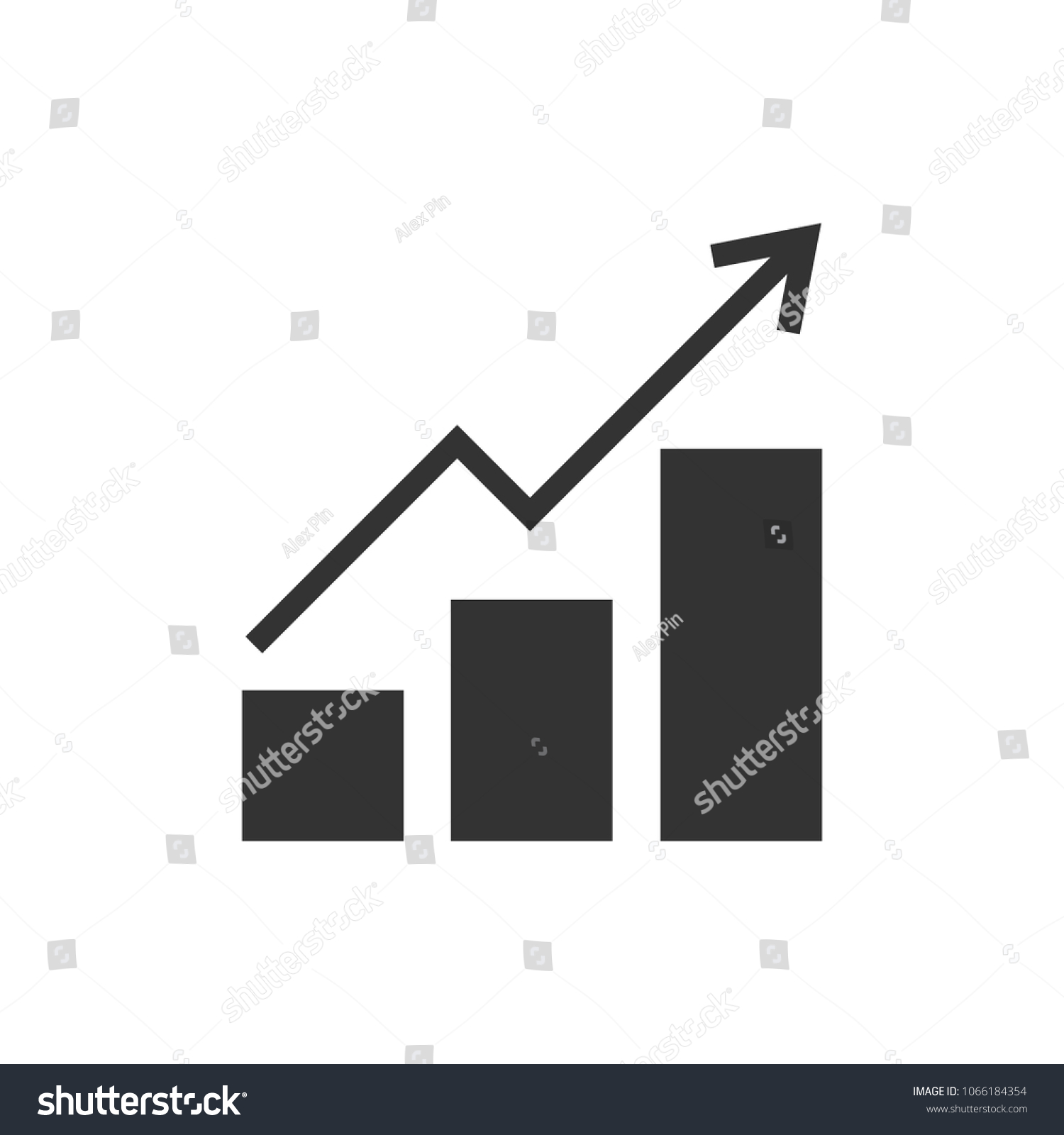 Growing Bar Graph Stock Vector (Royalty Free) 1066184354