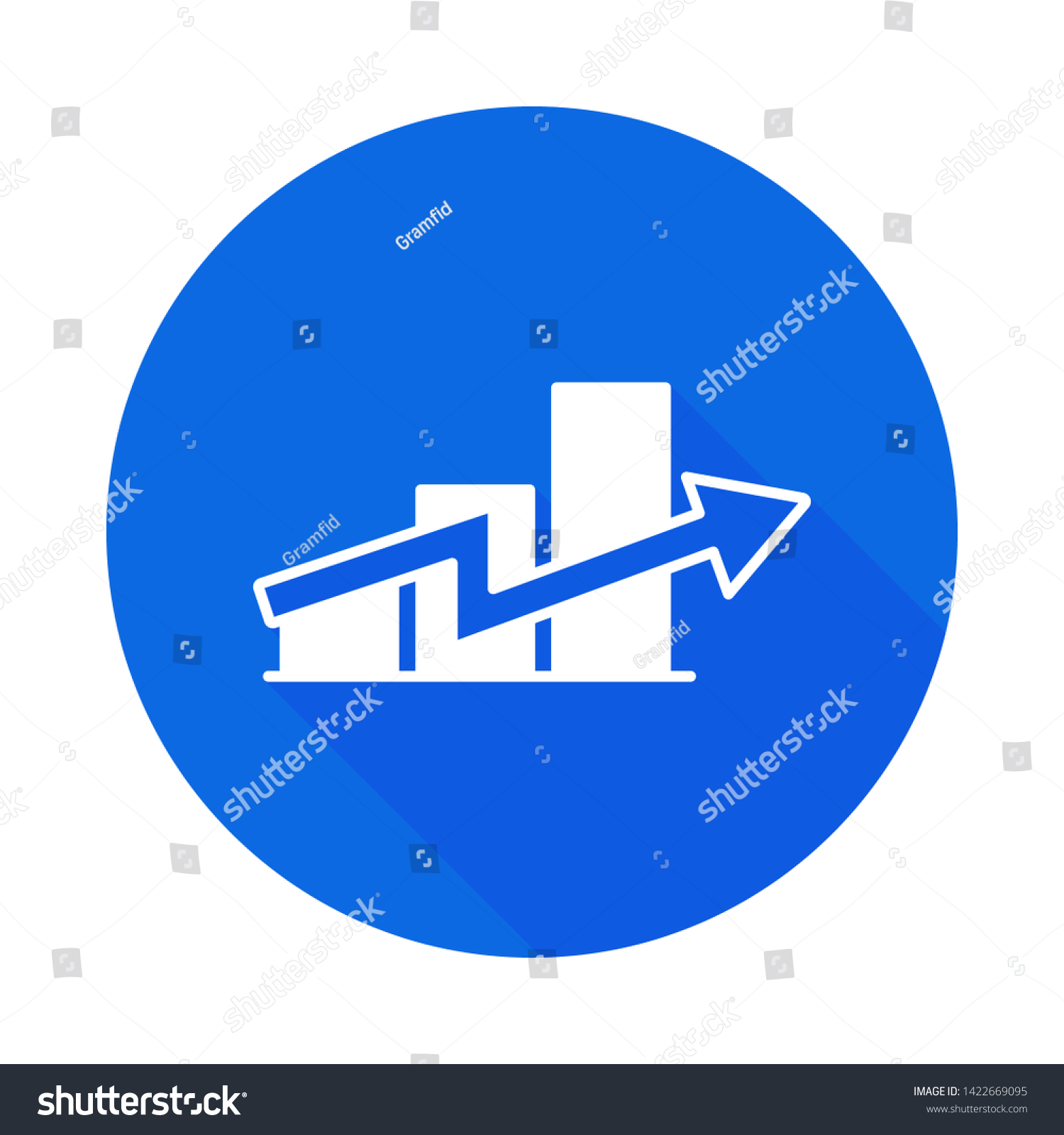 Growing Bar Graph Icon Increase Icon Stock Vector (Royalty Free ...